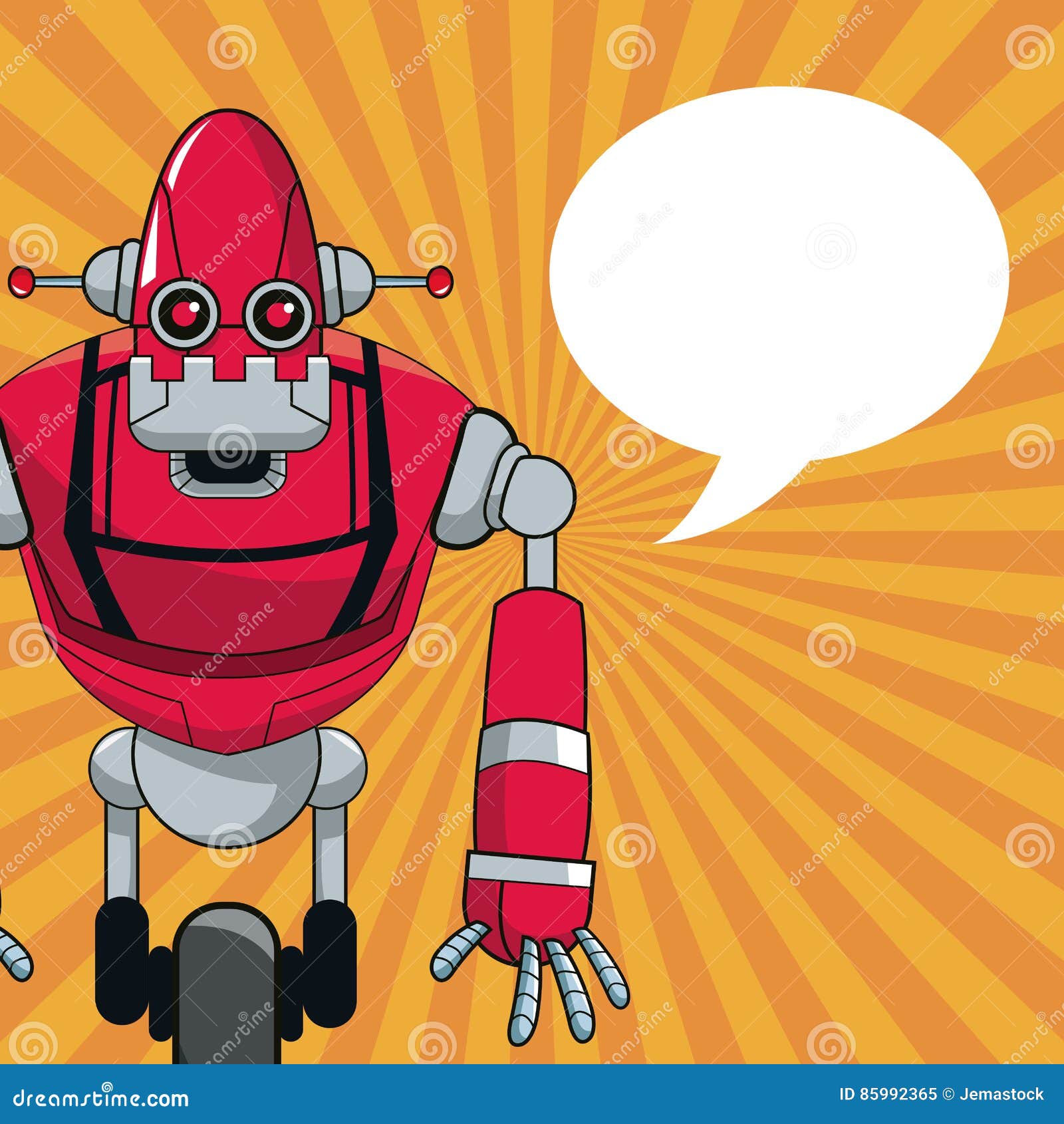 Robot Automation with Wheel Bubble Speech Stock Vector - Illustration ...