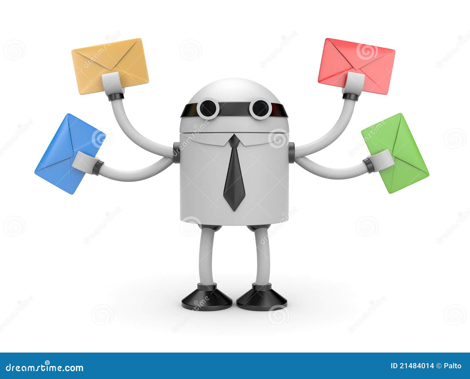 Robot avec des courrier illustration stock. Illustration du courriel ...