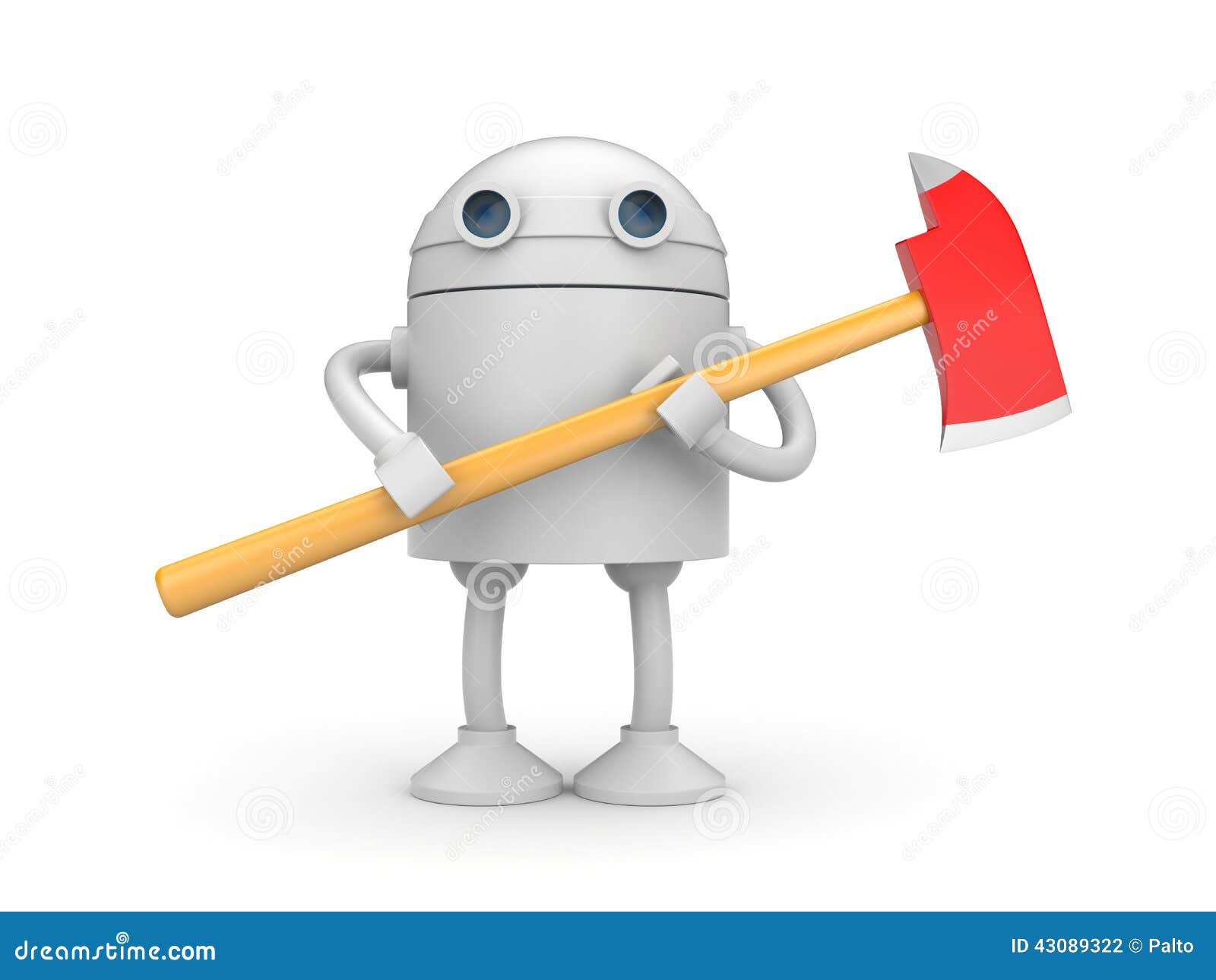 Robot with axe stock illustration. Illustration of hold - 43089322