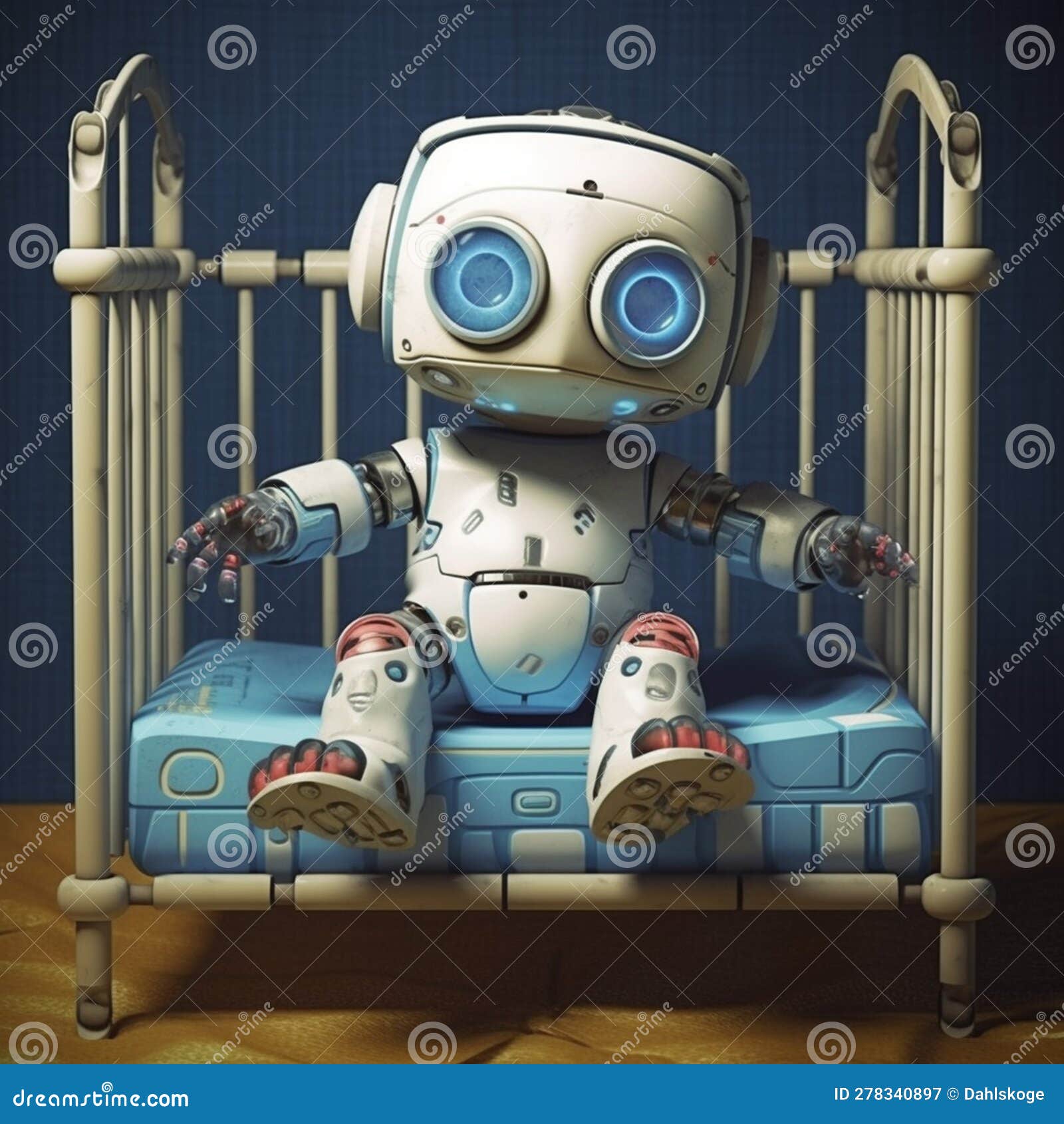 Robot Baby In Diapers Sketch Vector Illustration | CartoonDealer.com ...
