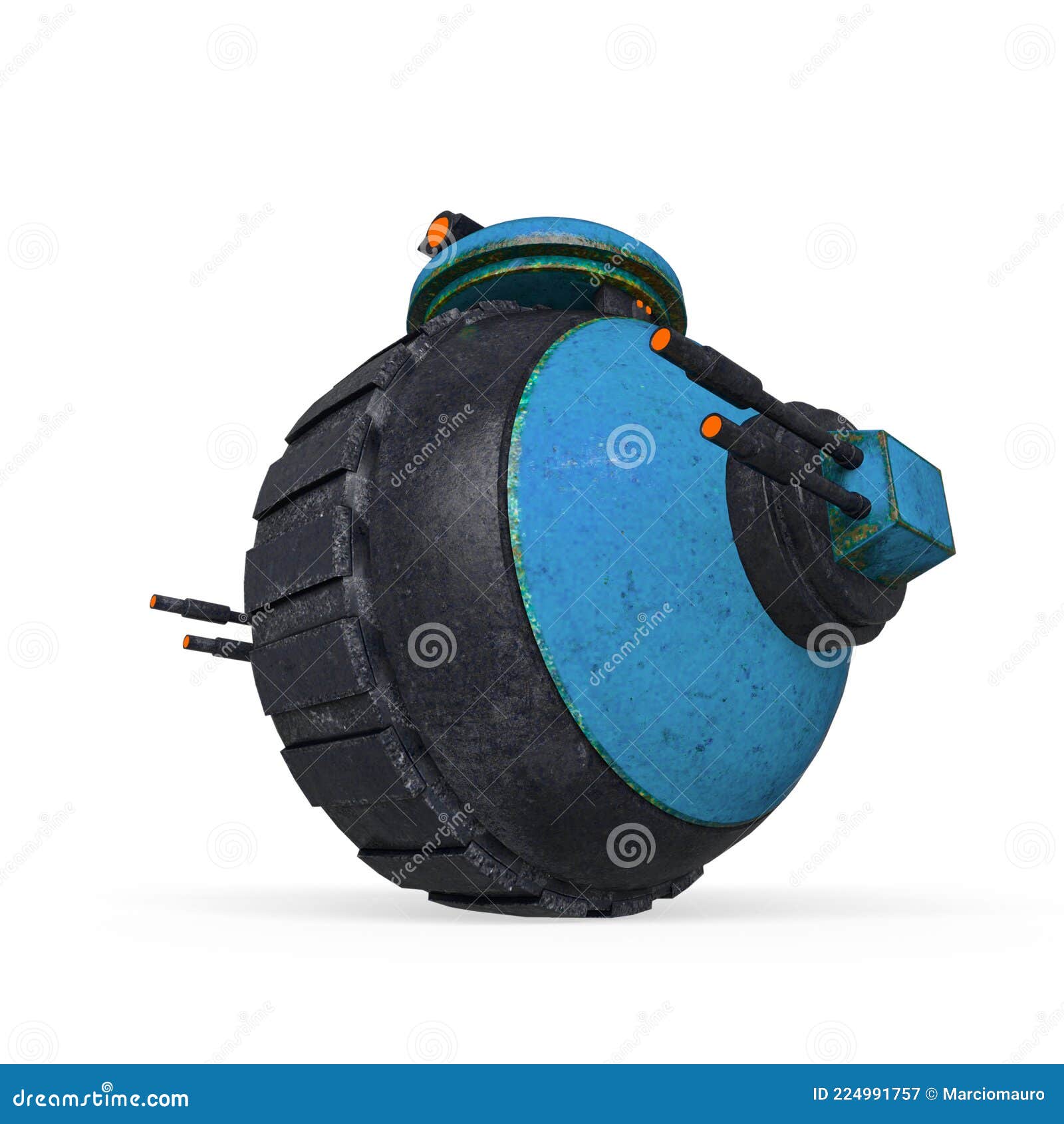 Robot Ball Is Walking In White Background Side View Royalty-Free ...