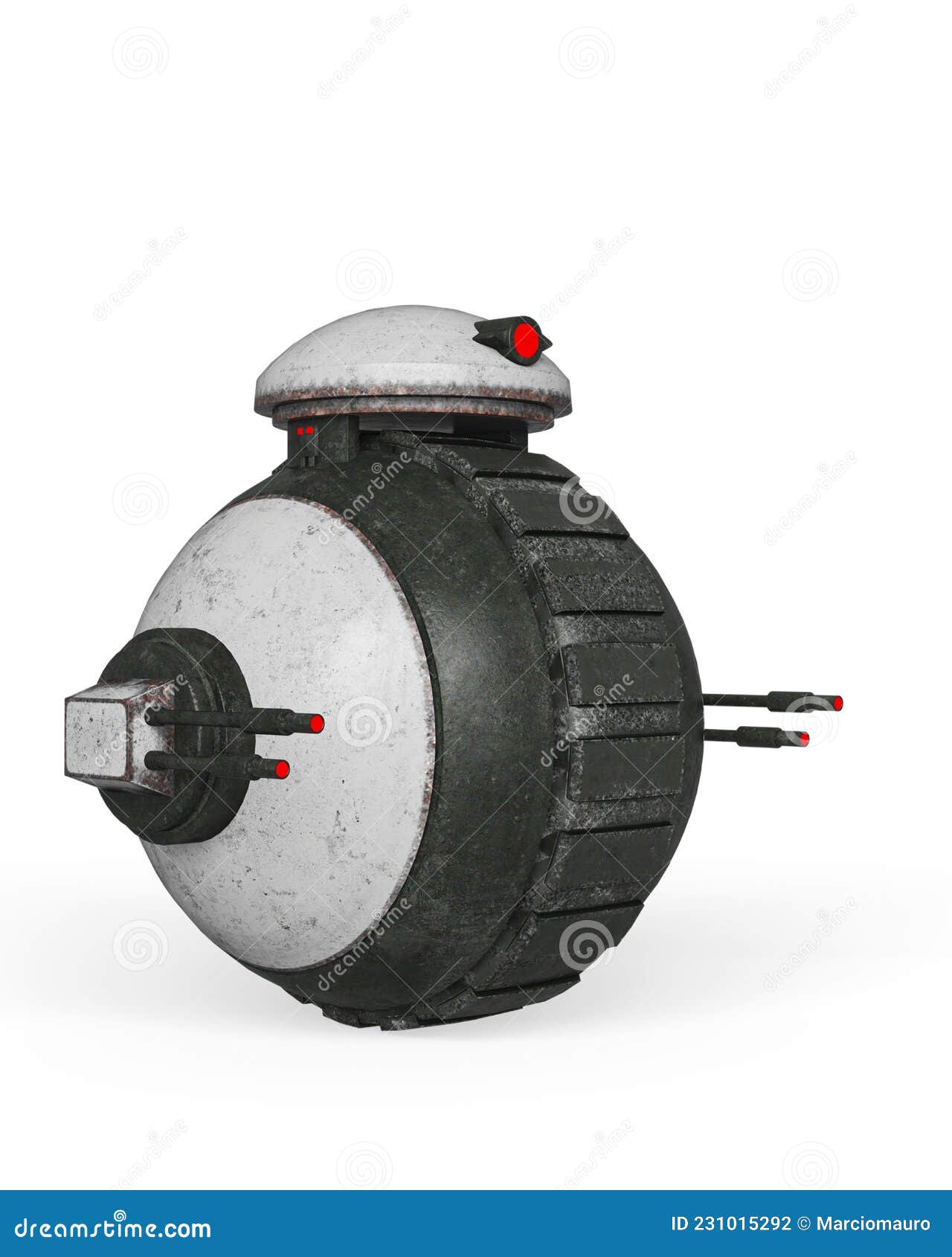 Robot Ball Is Walking In White Background Side View Royalty-Free ...