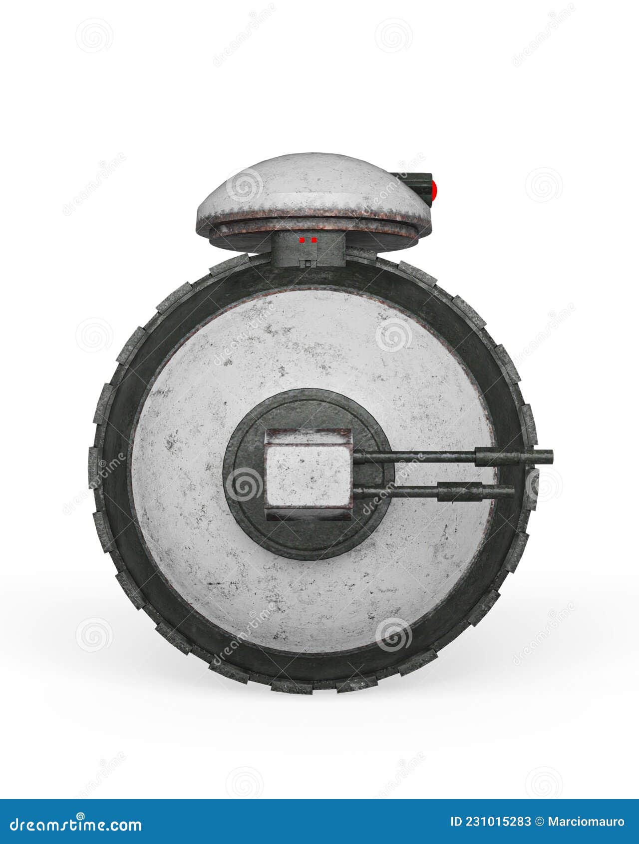Robot Ball is Walking in White Background Side View Stock Illustration ...