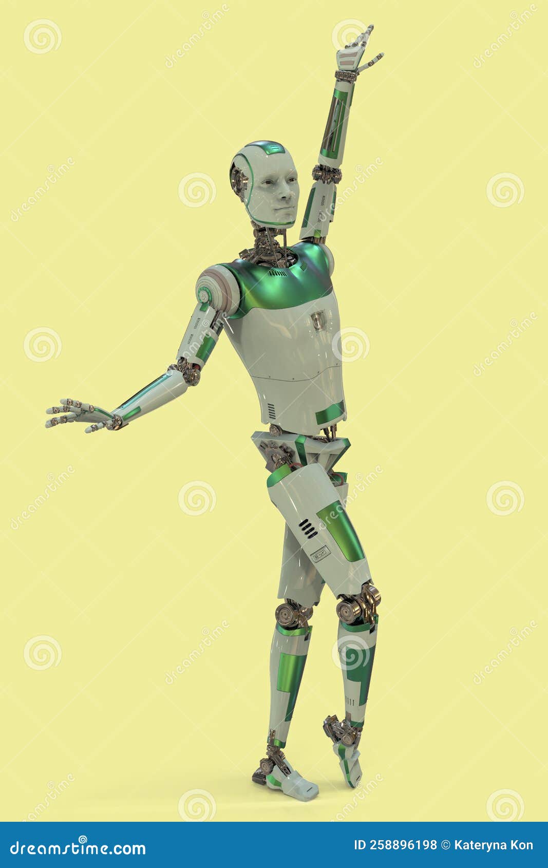 Robot Ballet Dancer, 3D Illustration Stock Illustration - Illustration ...