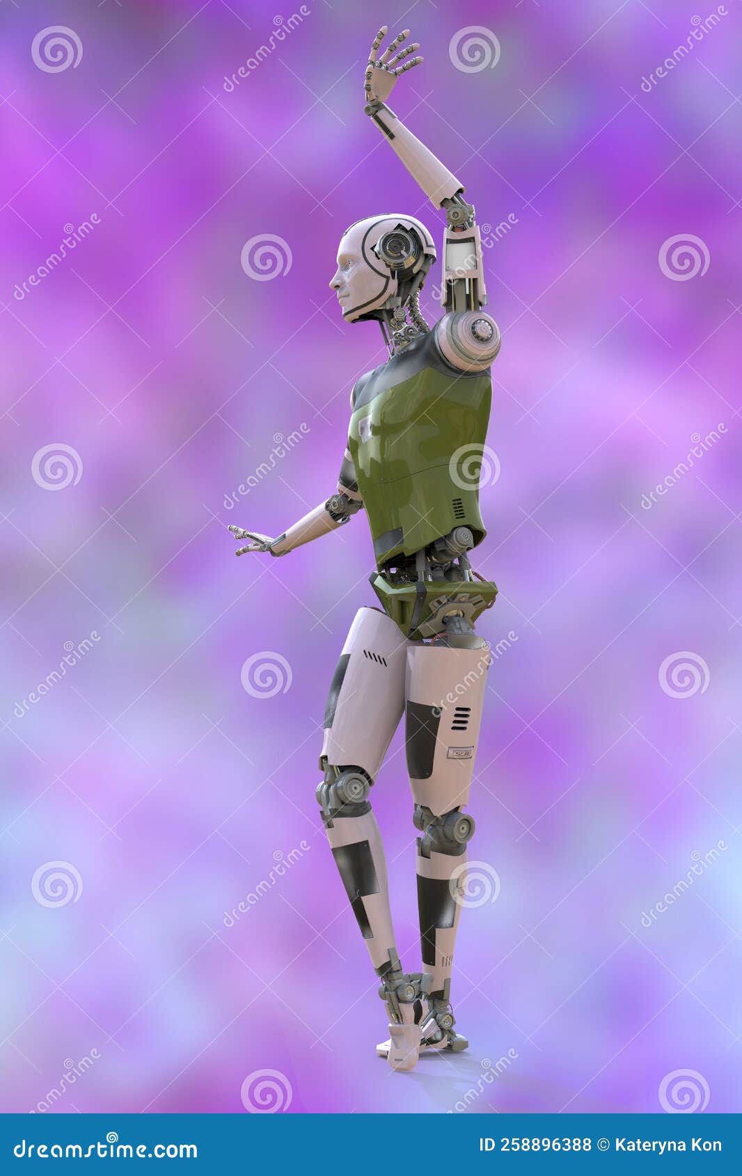 Robot Ballet Dancer, 3D Illustration Stock Illustration - Illustration ...