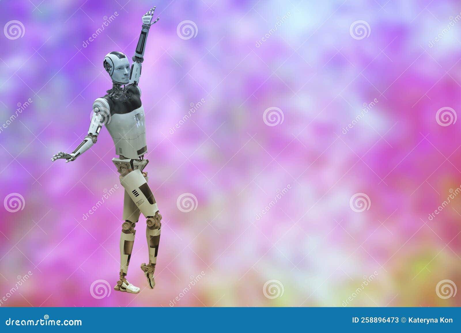 Robot Ballet Dancer, 3D Illustration Stock Illustration - Illustration ...