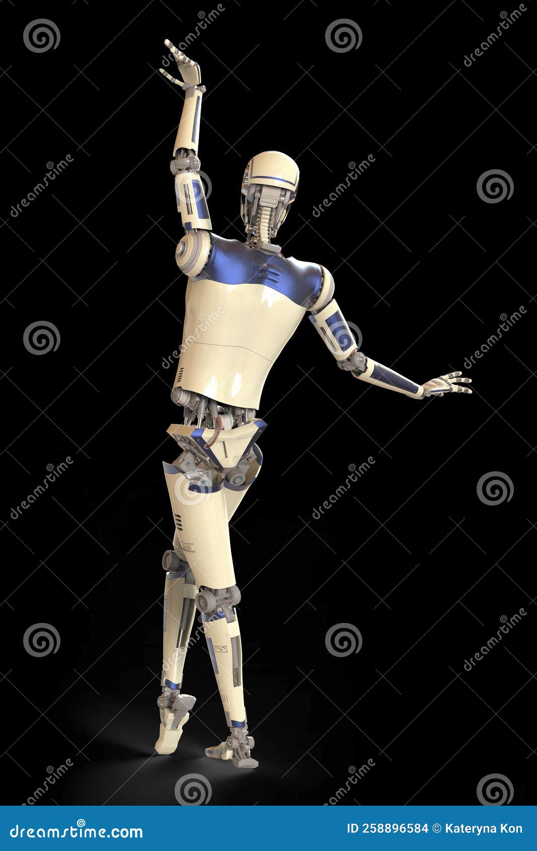 Robot Ballet Dancer, 3D Illustration Stock Illustration - Illustration ...