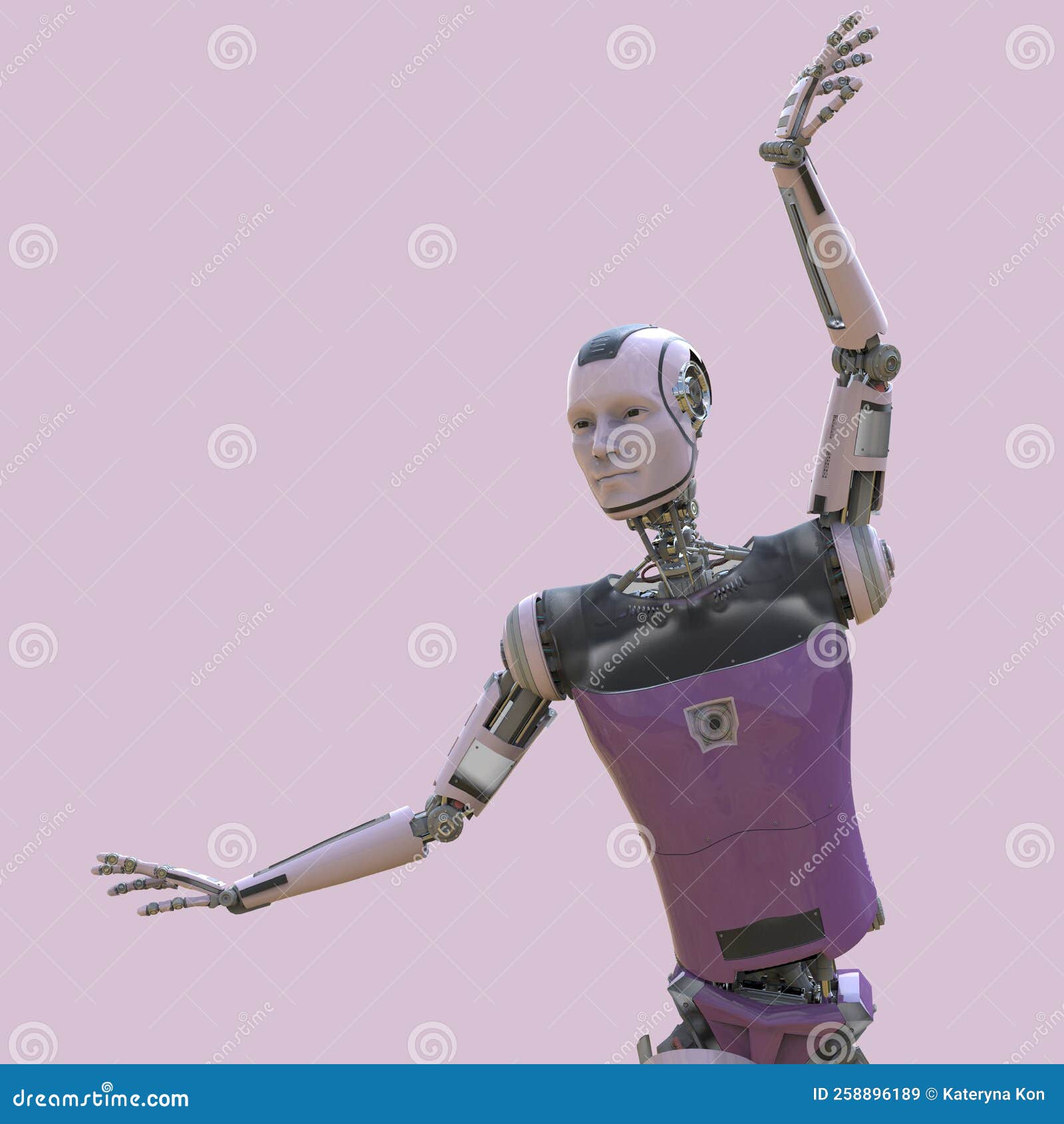 Robot Ballet Dancer, 3D Illustration Stock Illustration - Illustration ...