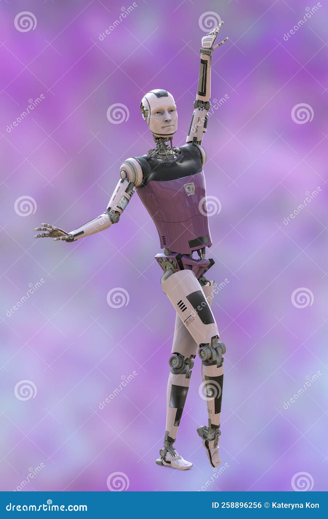 Robot Ballet Dancer, 3D Illustration Stock Illustration - Illustration ...