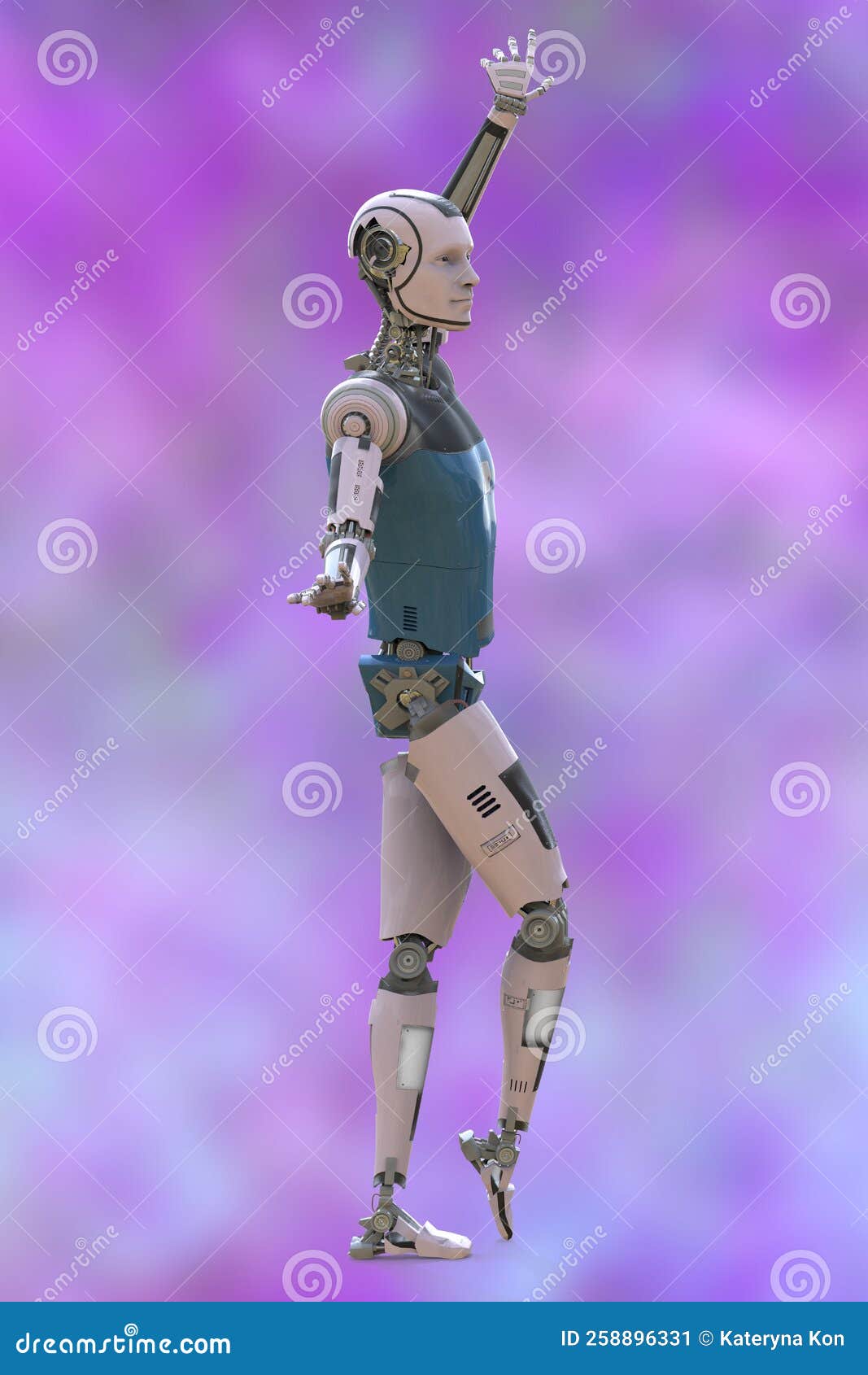 Robot Ballet Dancer, 3D Illustration Stock Illustration - Illustration ...