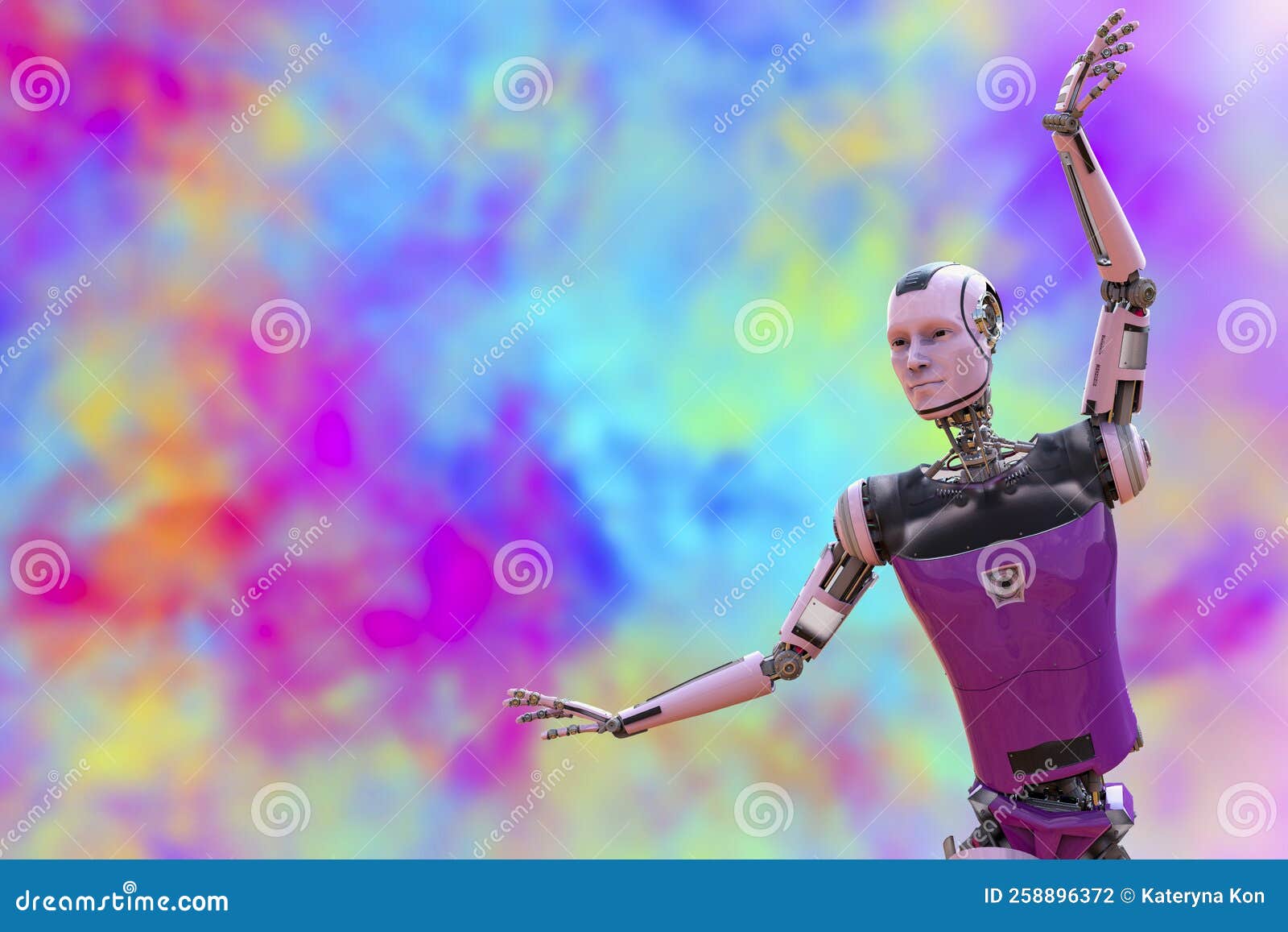 Robot Ballet Dancer, 3D Illustration Stock Illustration - Illustration ...