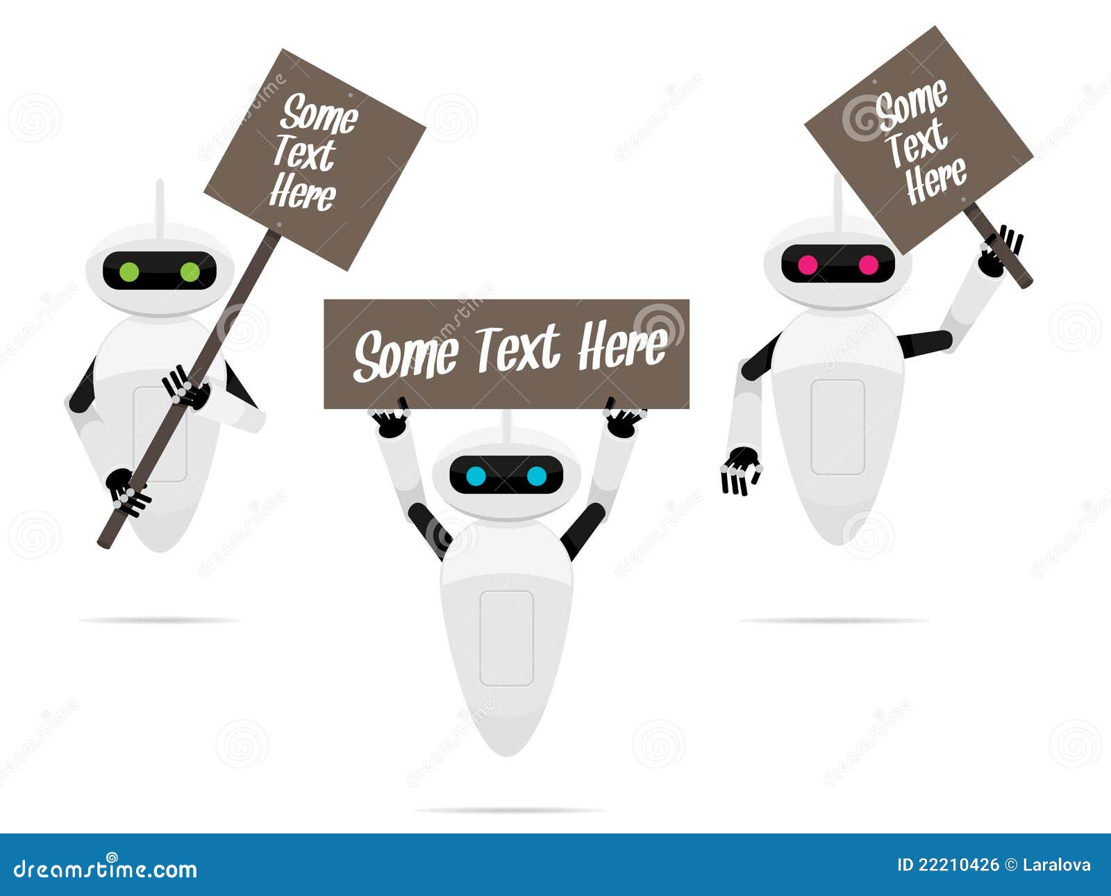 Robot with banner stock vector. Illustration of isolated - 22210426