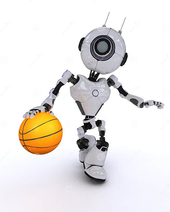 Robot Basketball player stock illustration. Illustration of futuristic ...