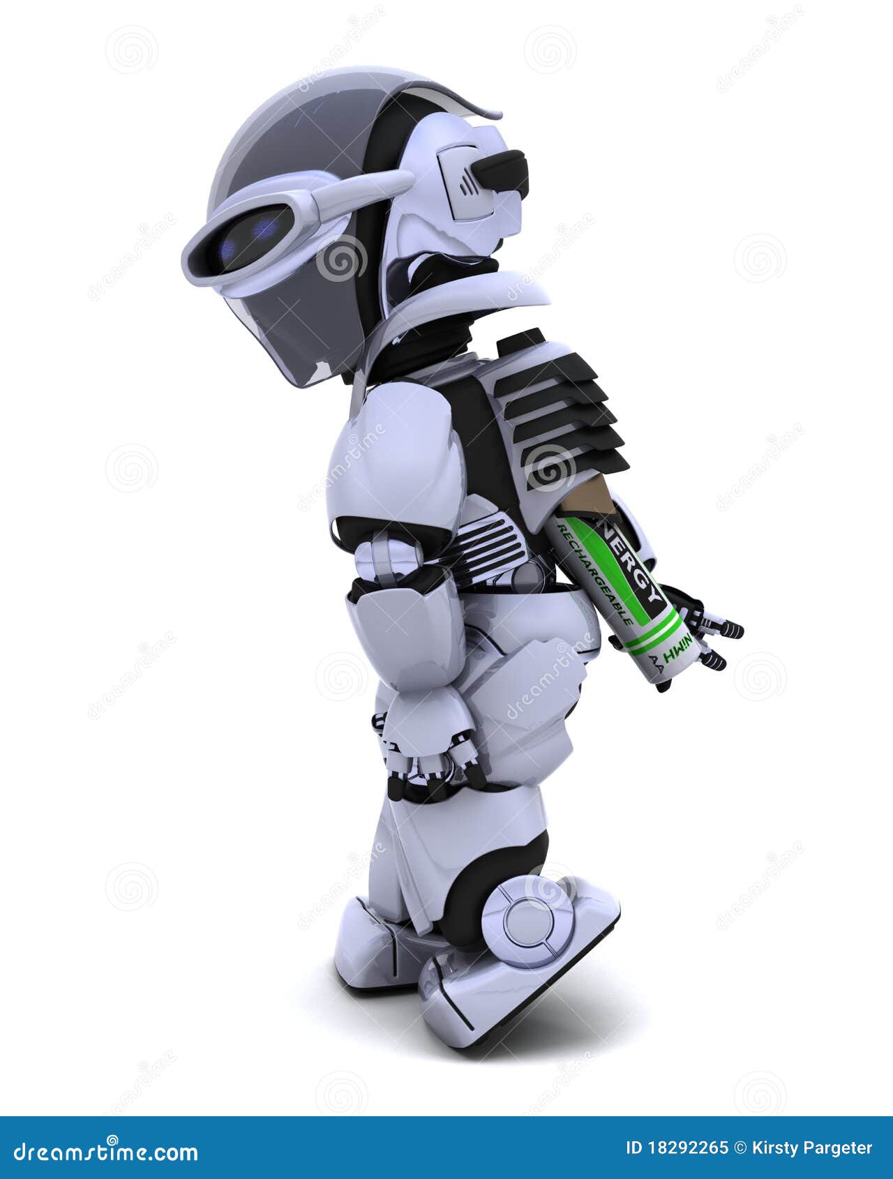 Robot with Batteries stock illustration. Illustration of technology ...