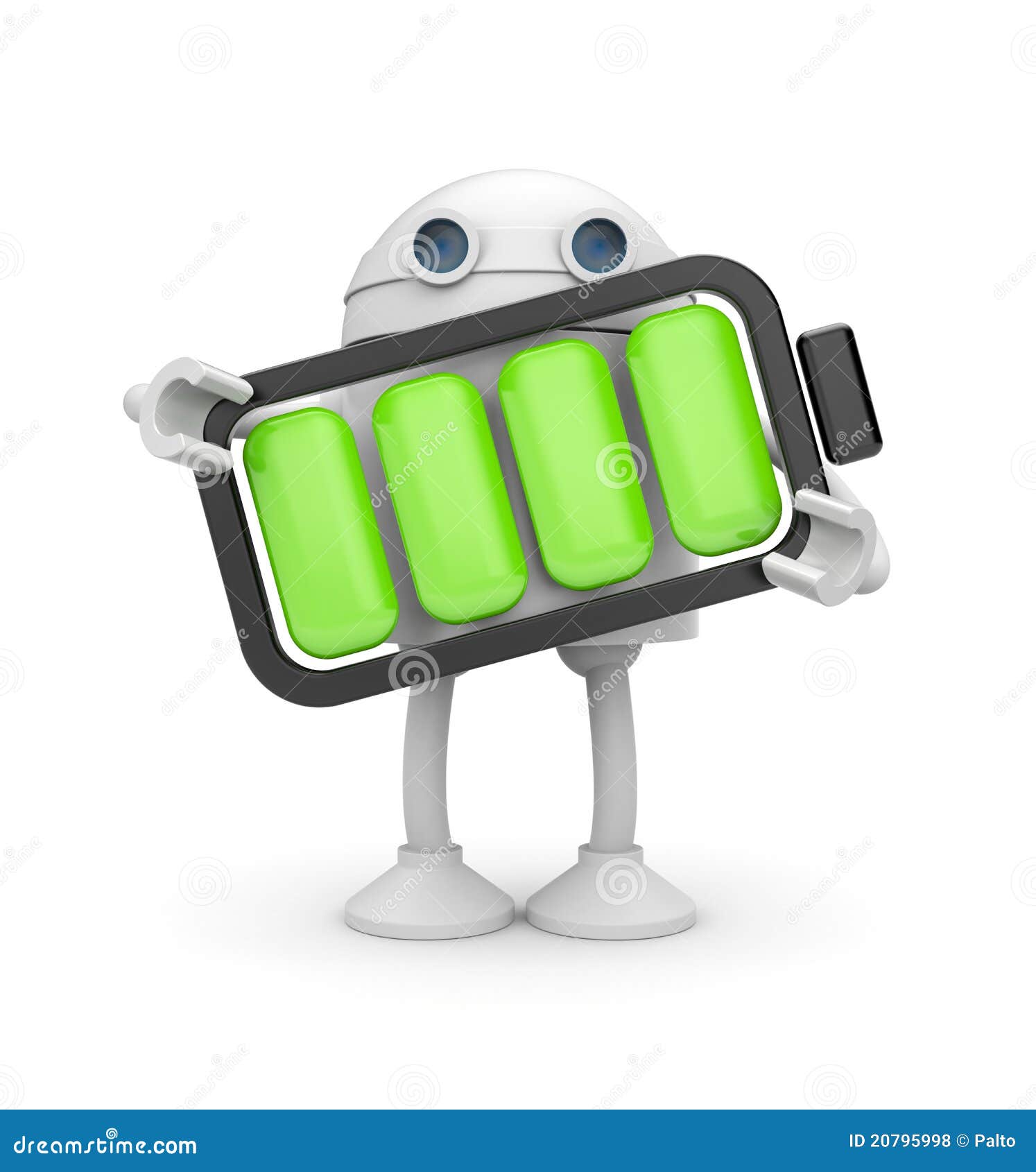 Robot with battery stock illustration. Illustration of mechanical ...