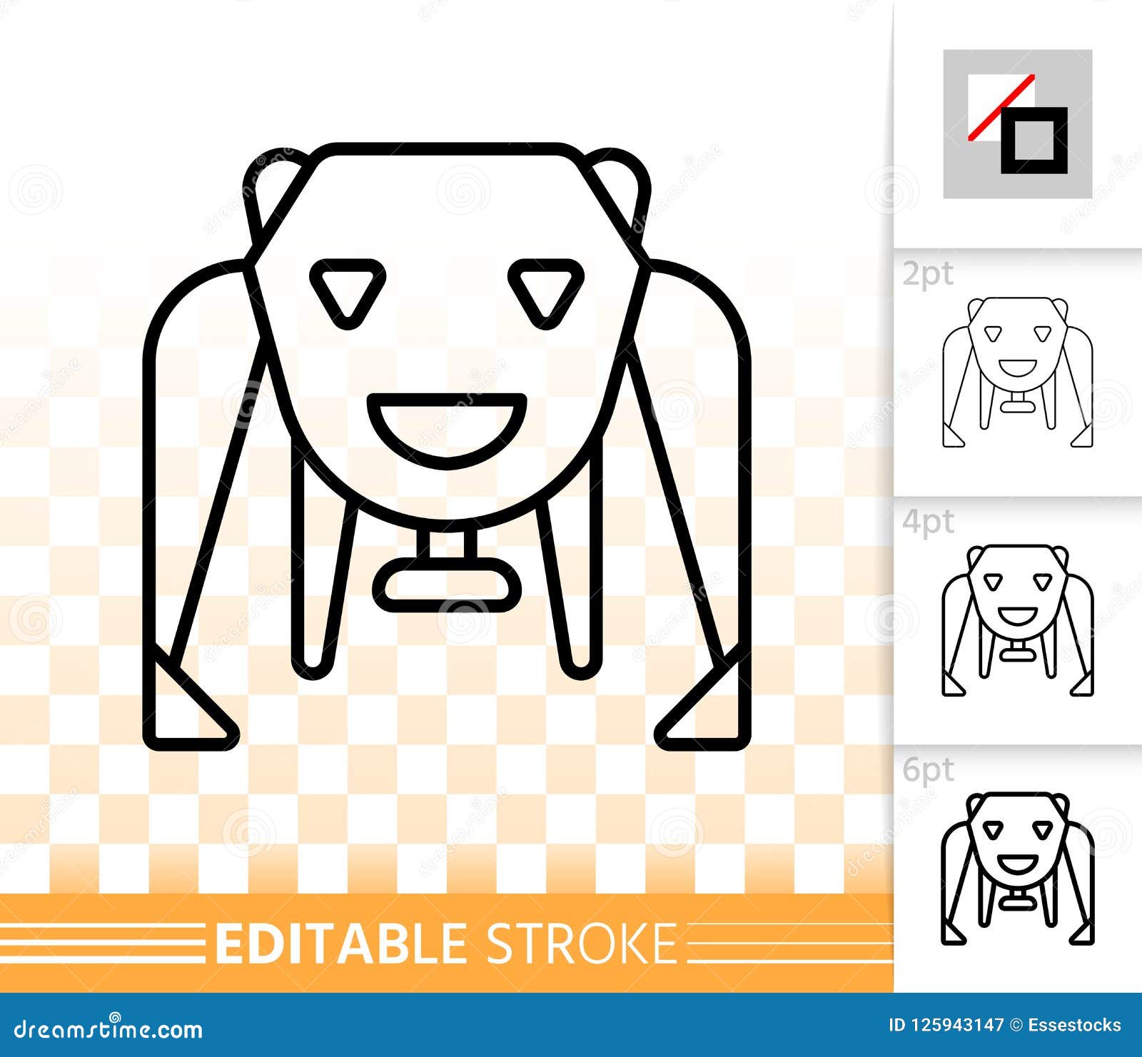 Robot Bear Simple Black Line Vector Icon Stock Vector - Illustration of ...