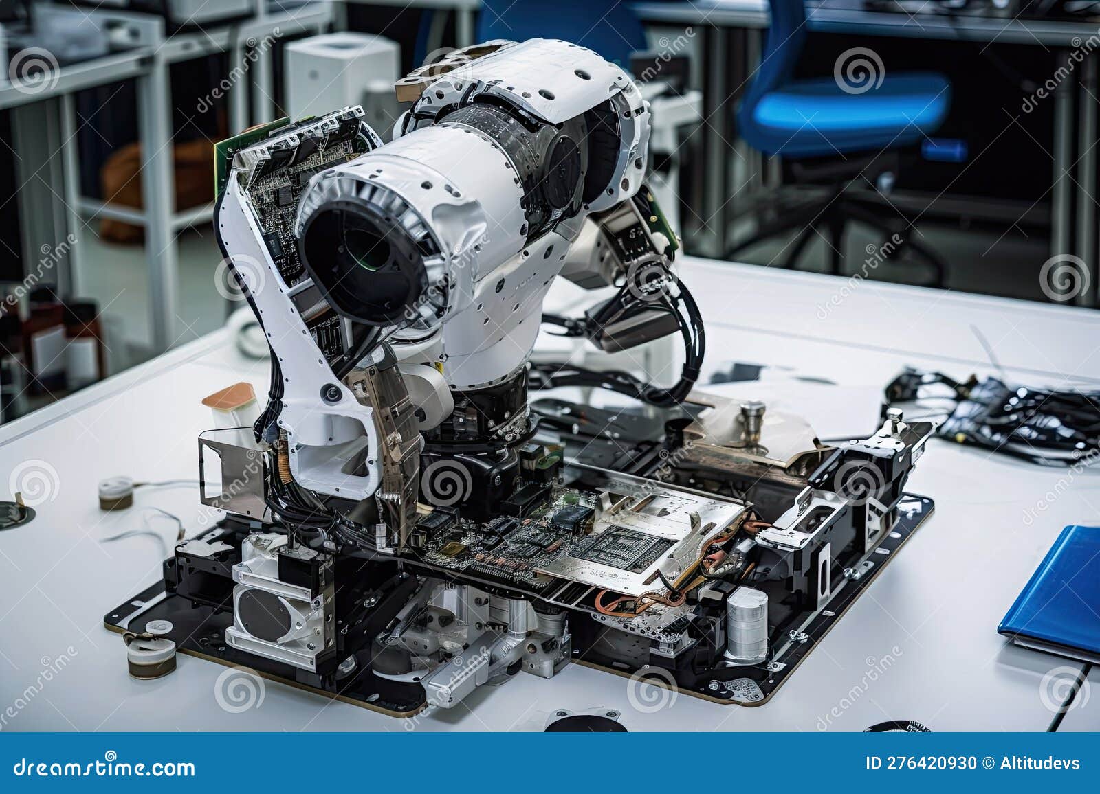 Robot is Being Disassembled To Perform Routine Maintenance, with All ...