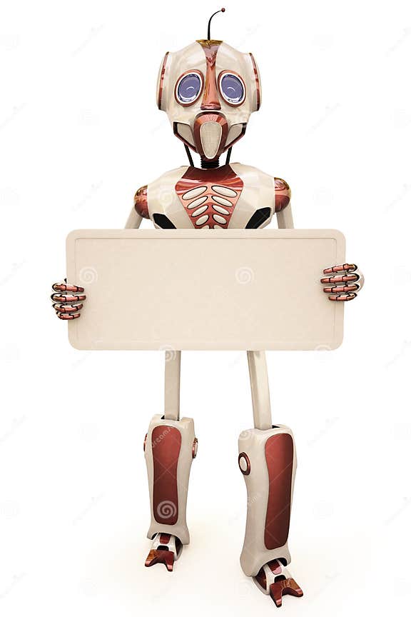 Robot billboard stock illustration. Illustration of hold - 13187122