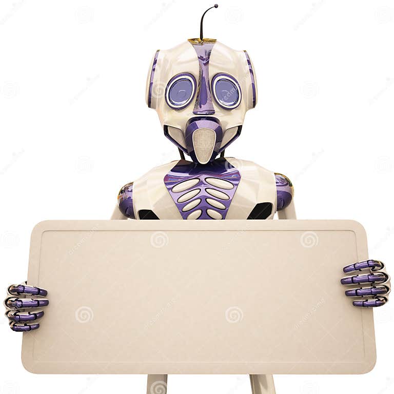 Robot billboard stock illustration. Illustration of concept - 13190214