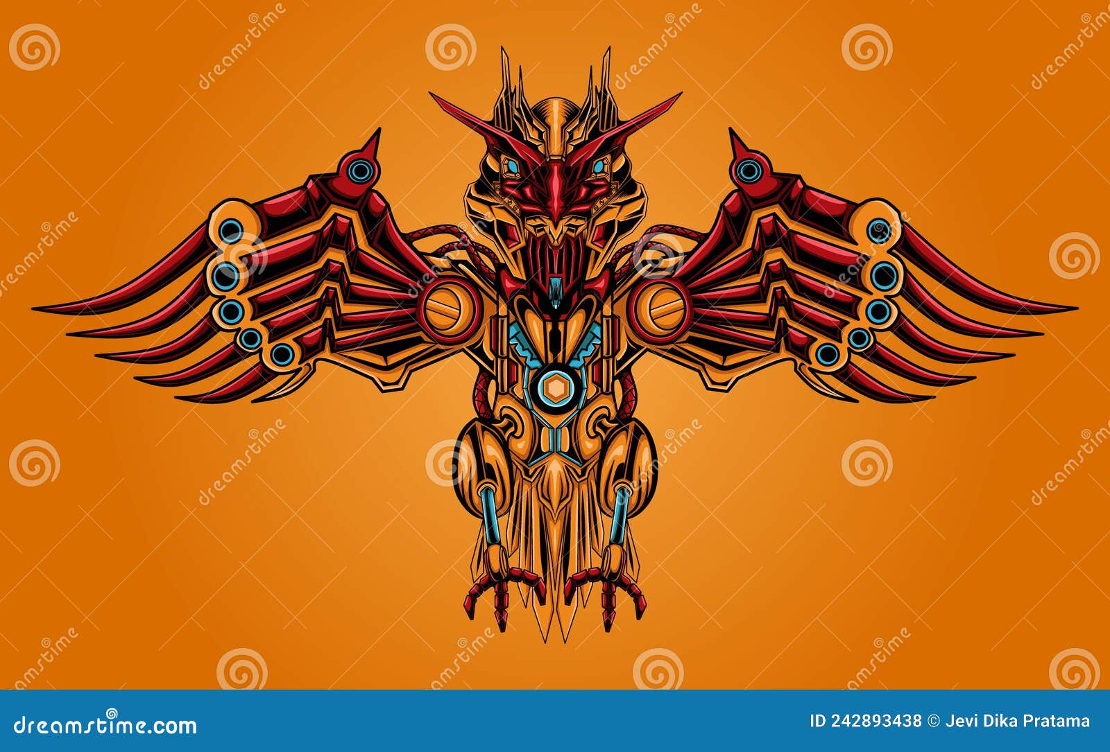 Robot bird illustration stock vector. Illustration of icon - 242893438