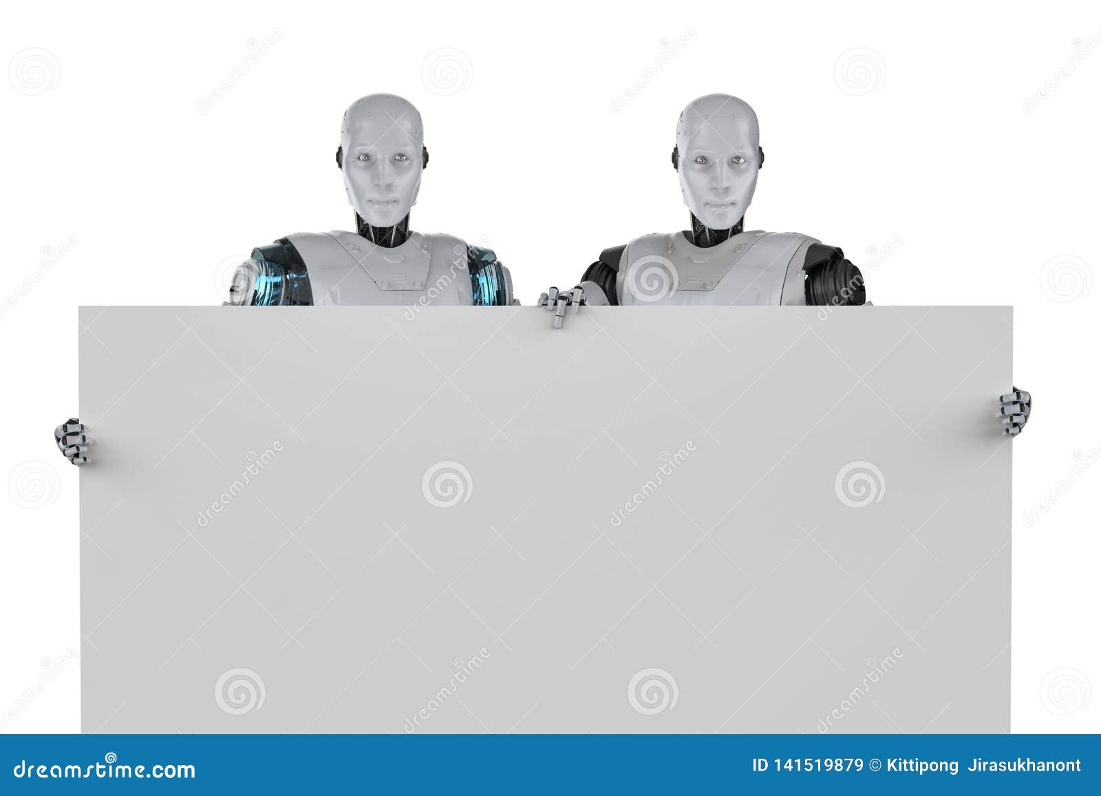 Robot with blank board stock illustration. Illustration of automaton ...