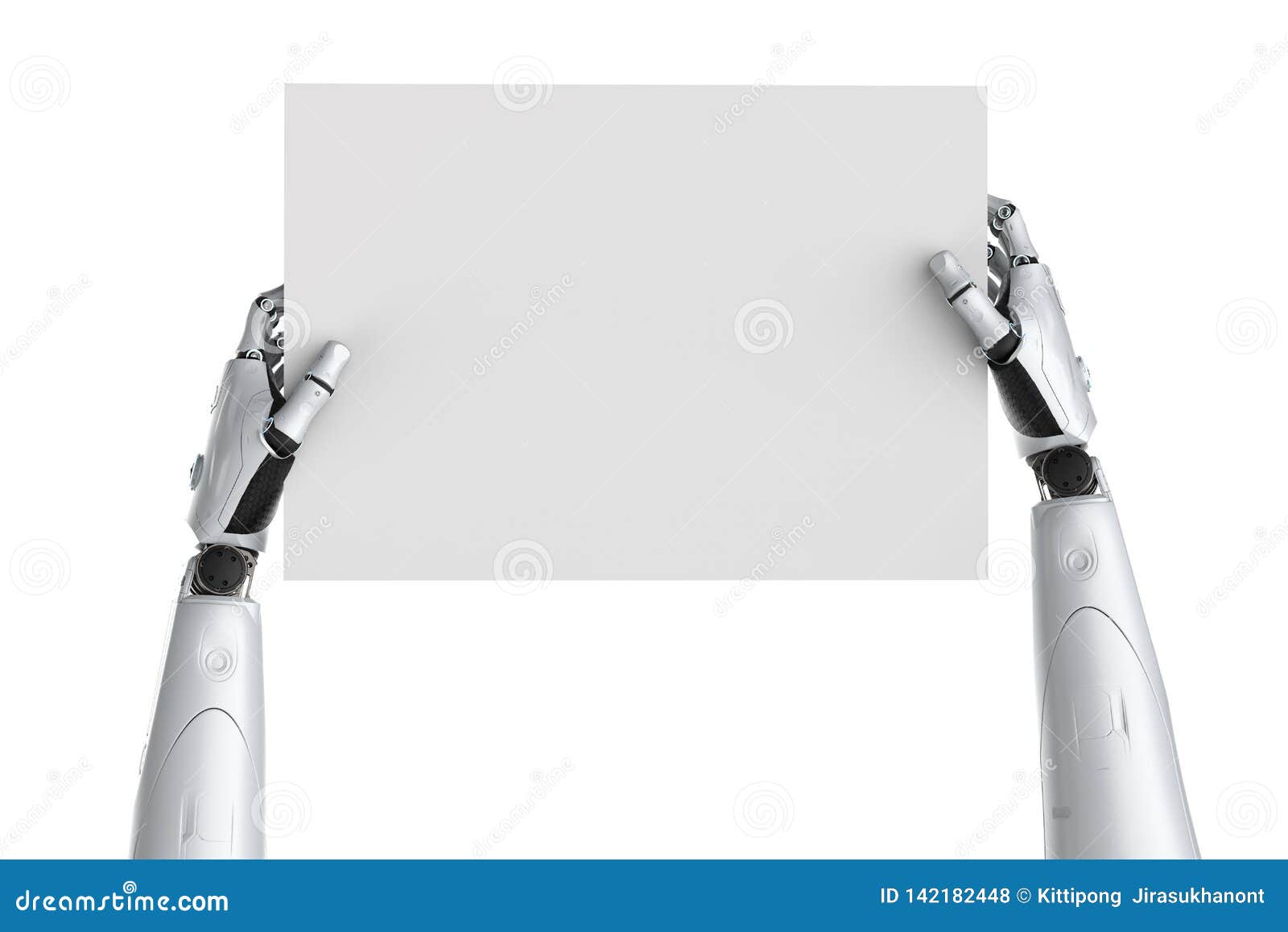 Robot with blank paper stock illustration. Illustration of blank ...