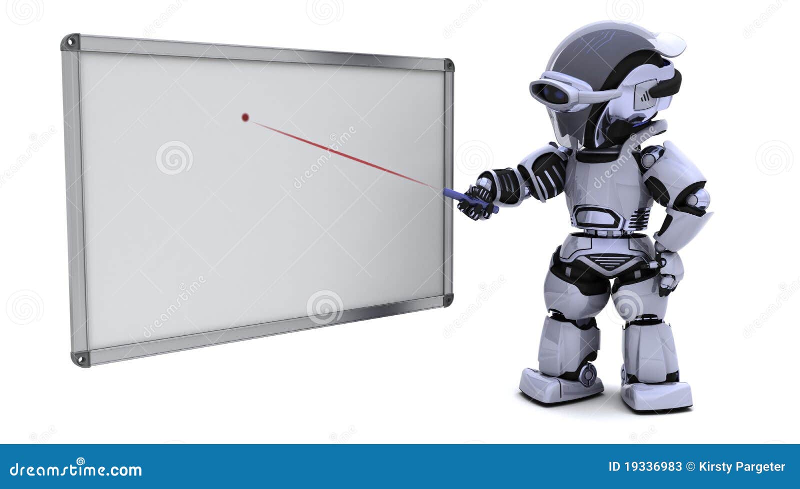 Robot with Blank White Board Stock Illustration - Illustration of sign ...