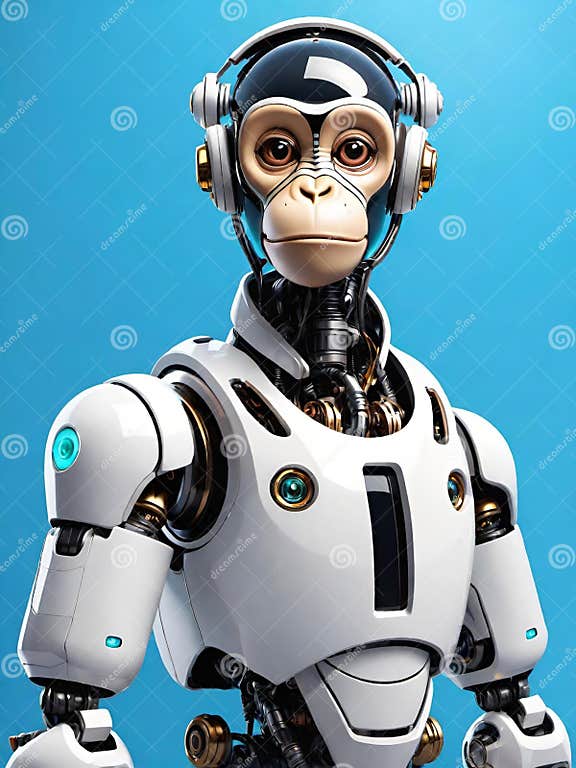 Robot with a Blue Background Stock Illustration - Illustration of ...