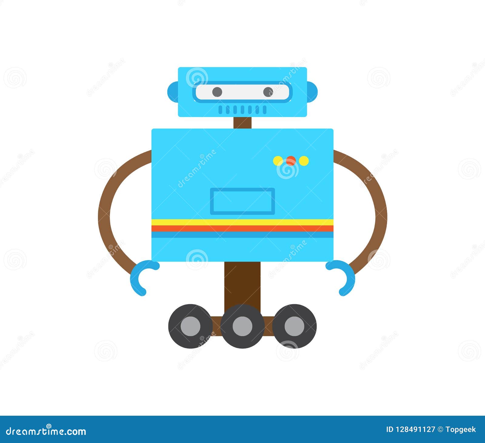 Robot of Blue Color with Hands Vector Illustration Stock Vector ...