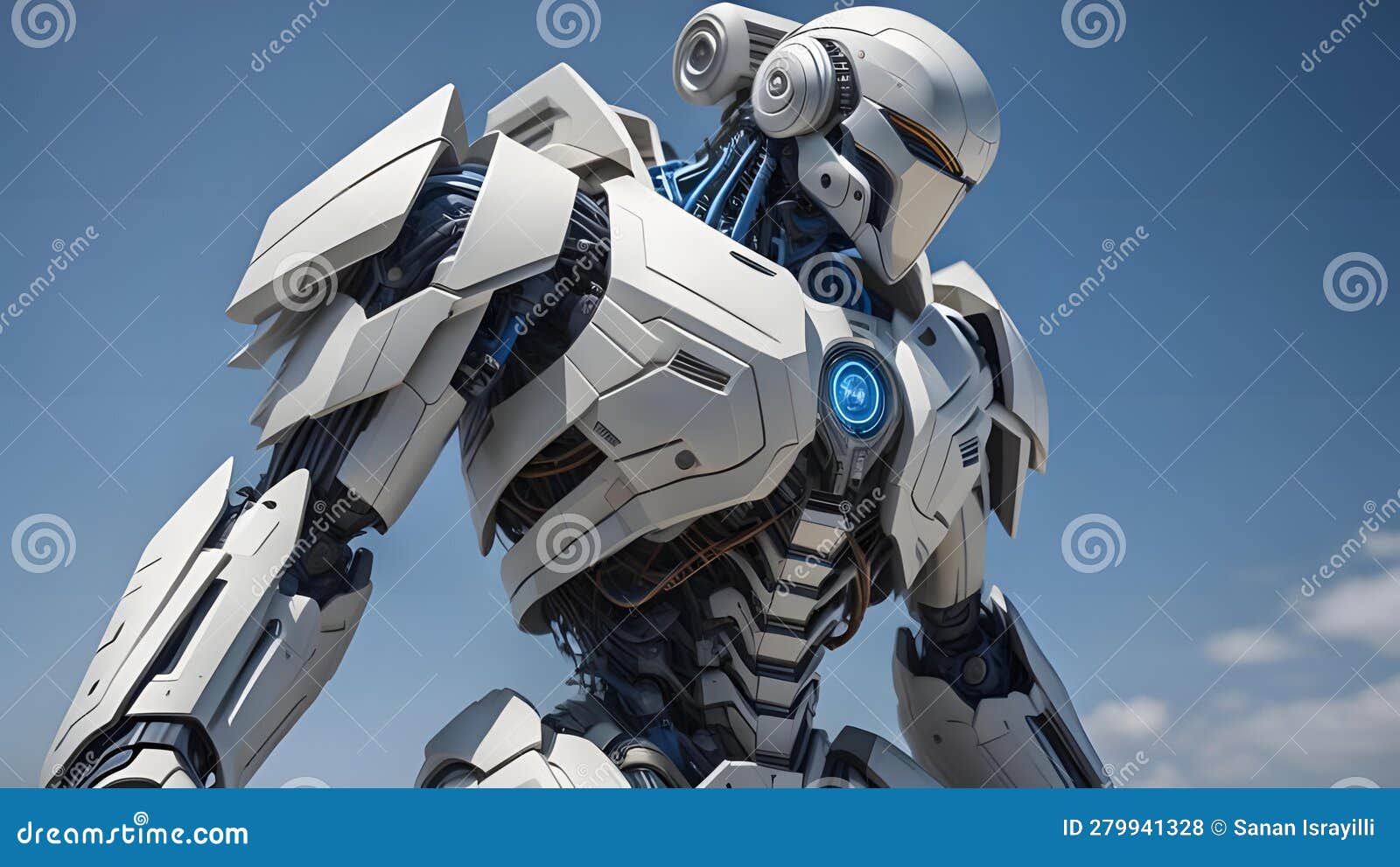 A Robot with a Blue Sky in the Background. Generative Ai Stock ...