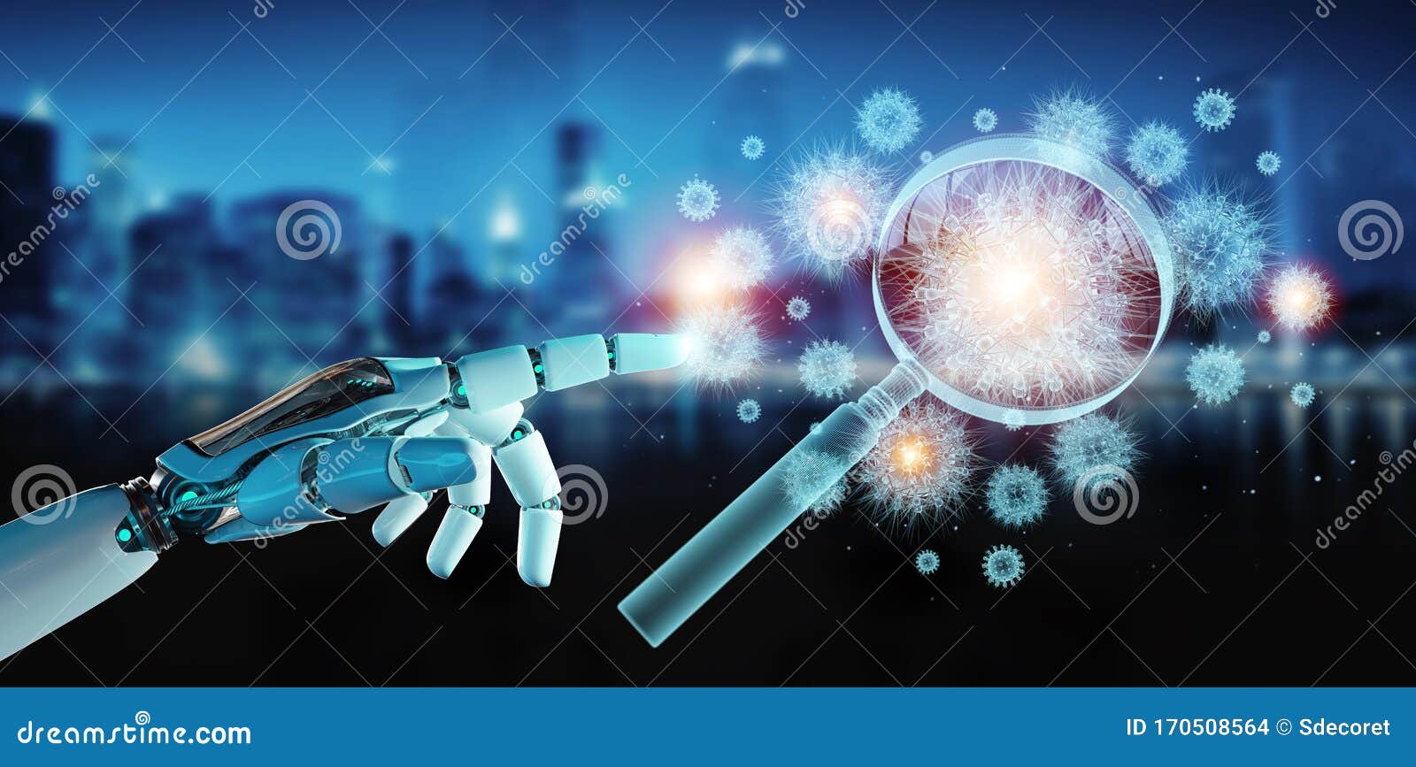 Robot Analyzing Holographic Cell Projection through Magnifying Glass 3D ...