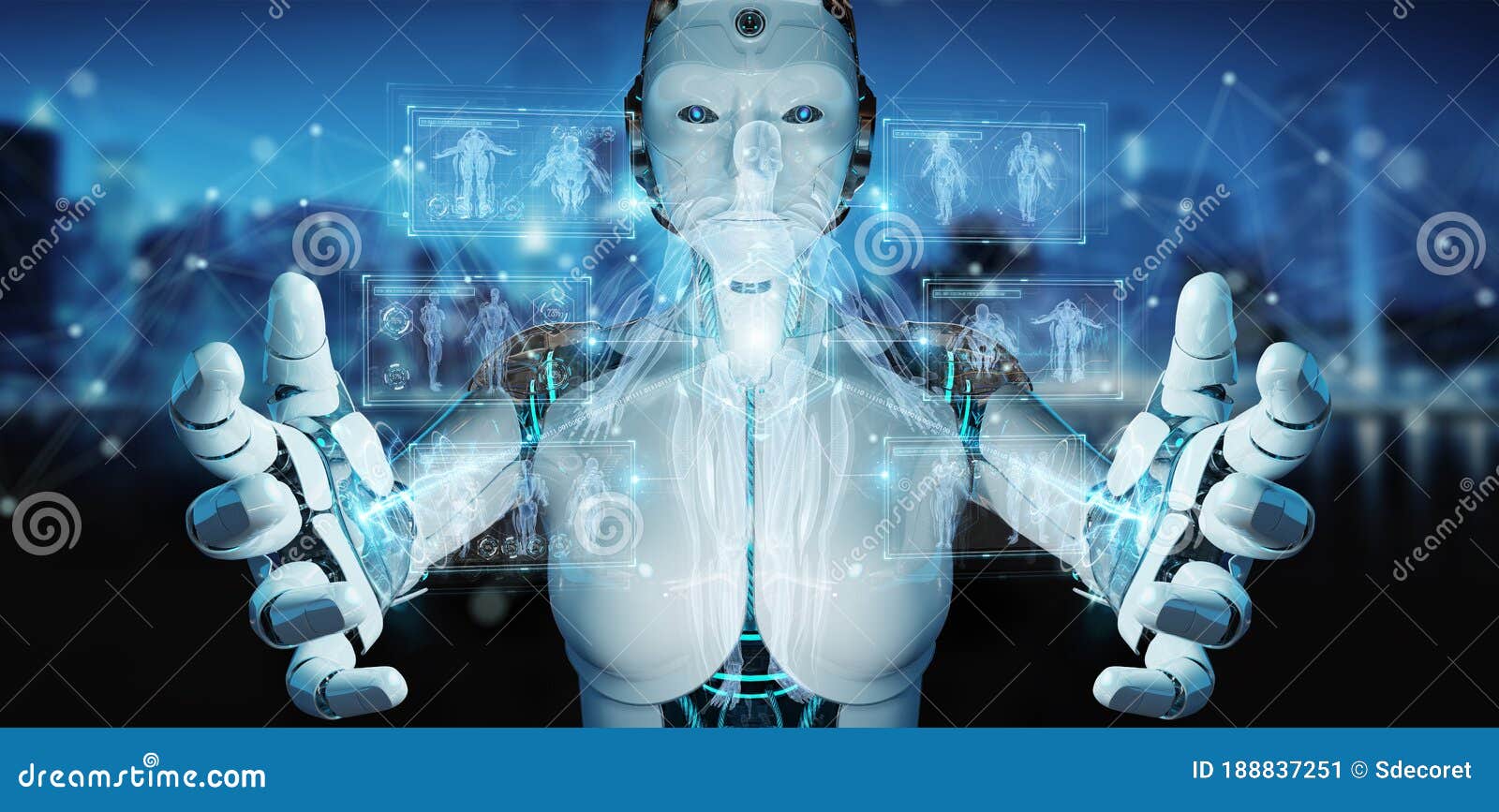 Robot Using Digital X-ray Human Body Holographic Scan Projection 3D ...