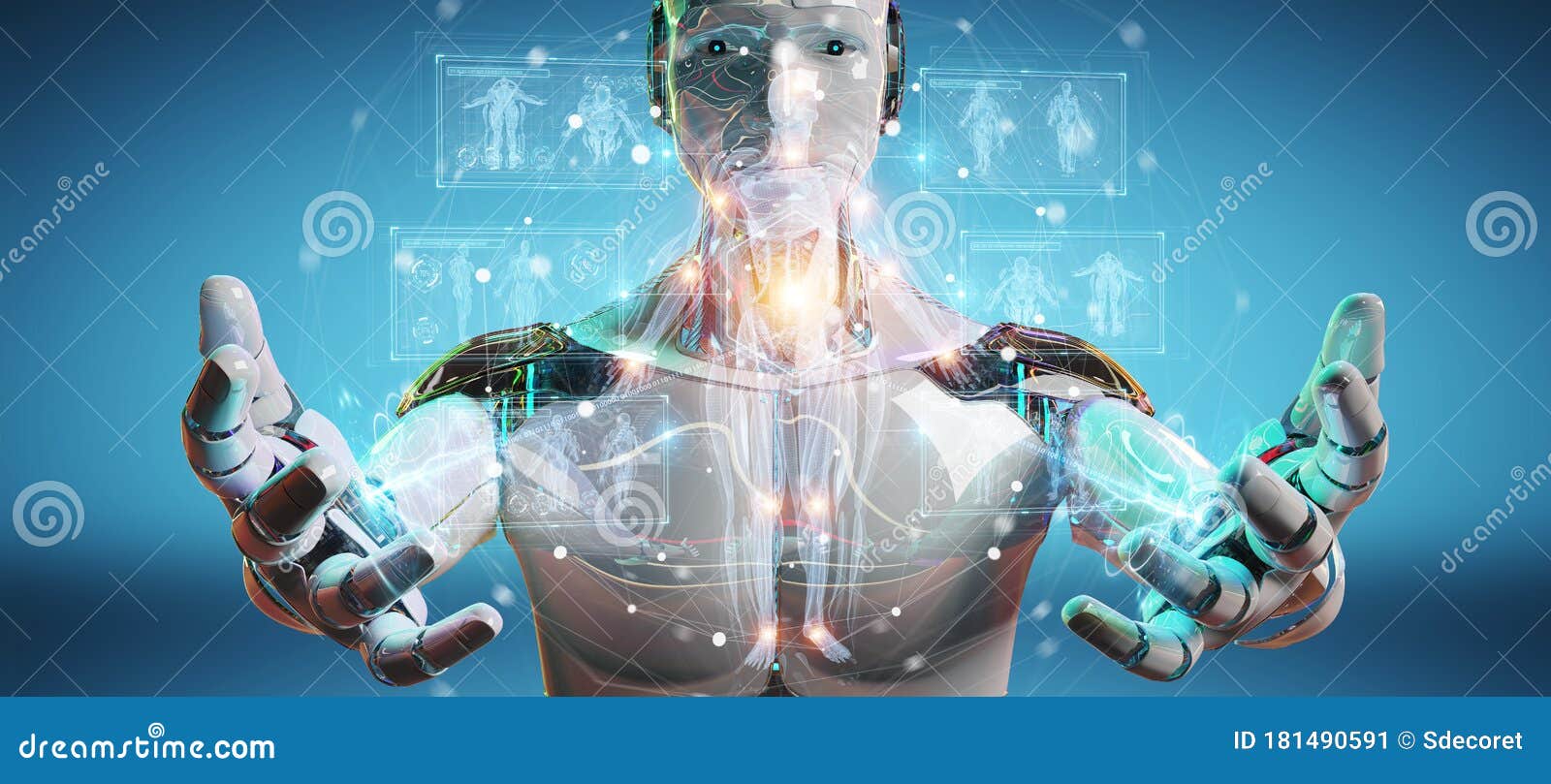 Robot With Mri Scan Royalty-Free Stock Photography | CartoonDealer.com ...