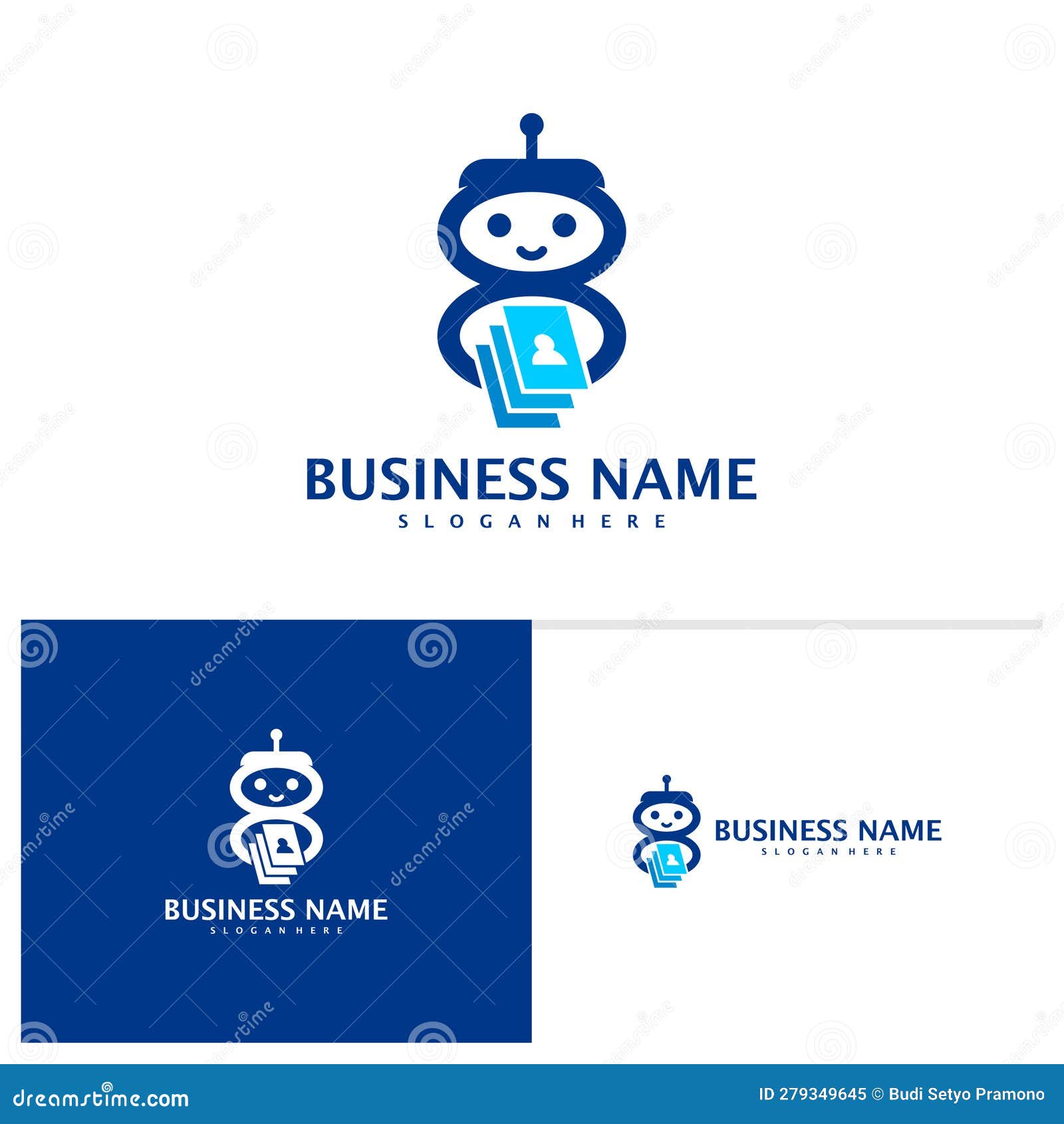 Robot with Book Logo Template, Creative Robot Logo Design Vector, AI ...