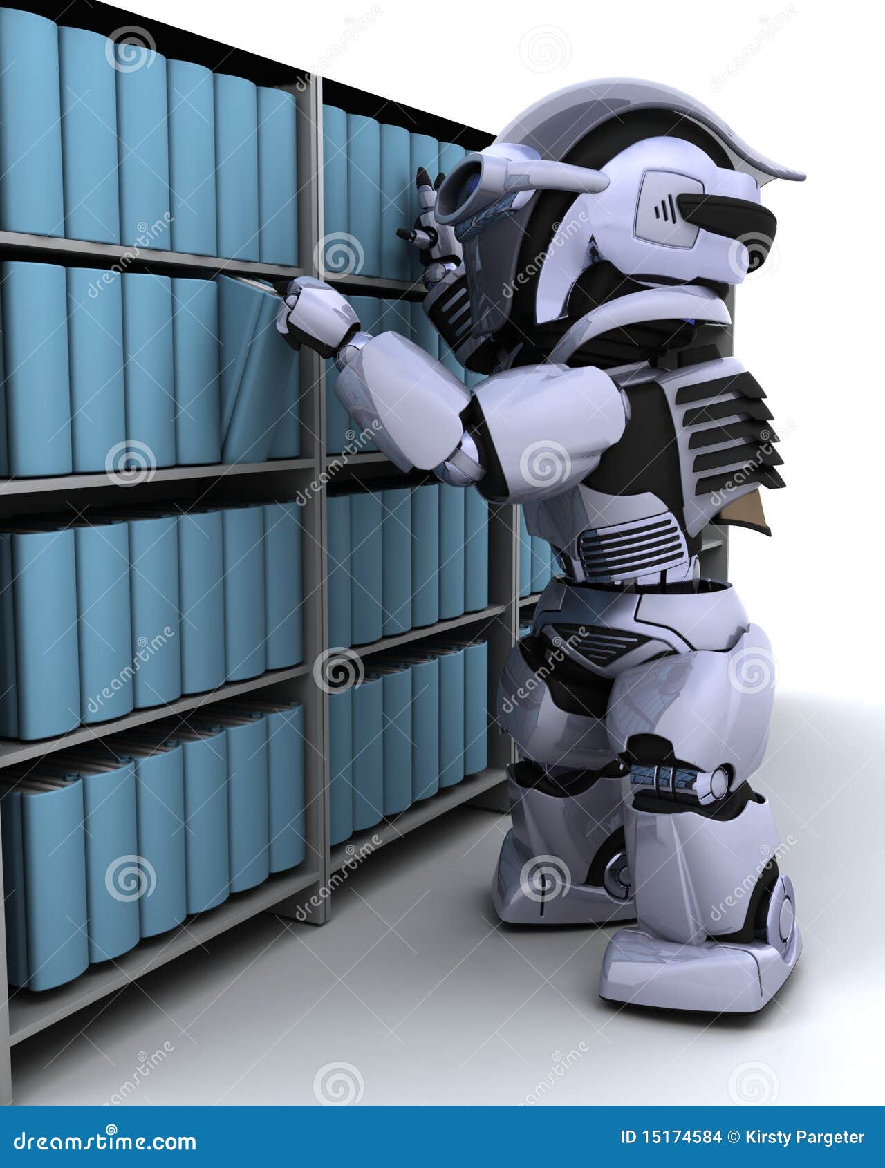 Robot At Bookshelf Stock Photography | CartoonDealer.com #15174584