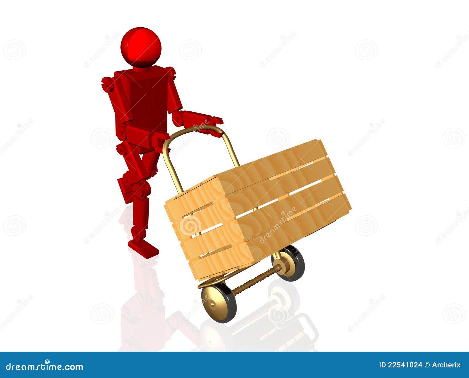 Robot with box stock illustration. Illustration of engineering - 22541024