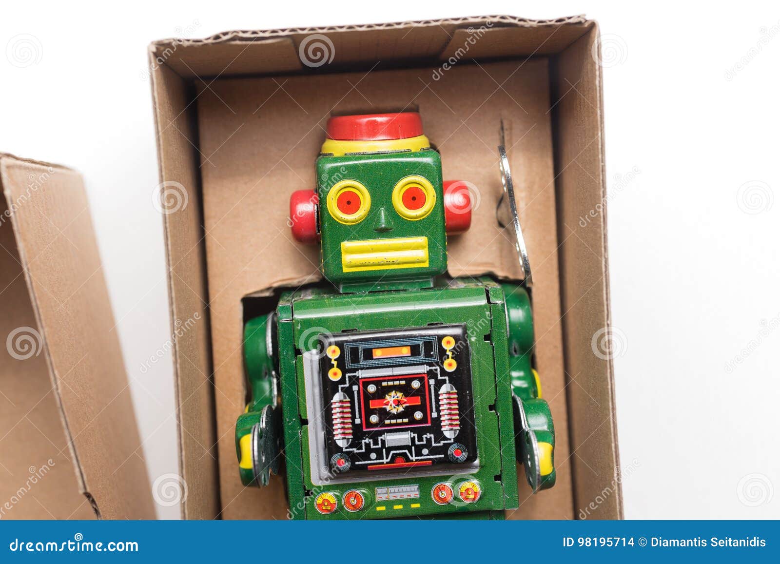 Robot in box stock photo. Image of style, futuristic - 98195714