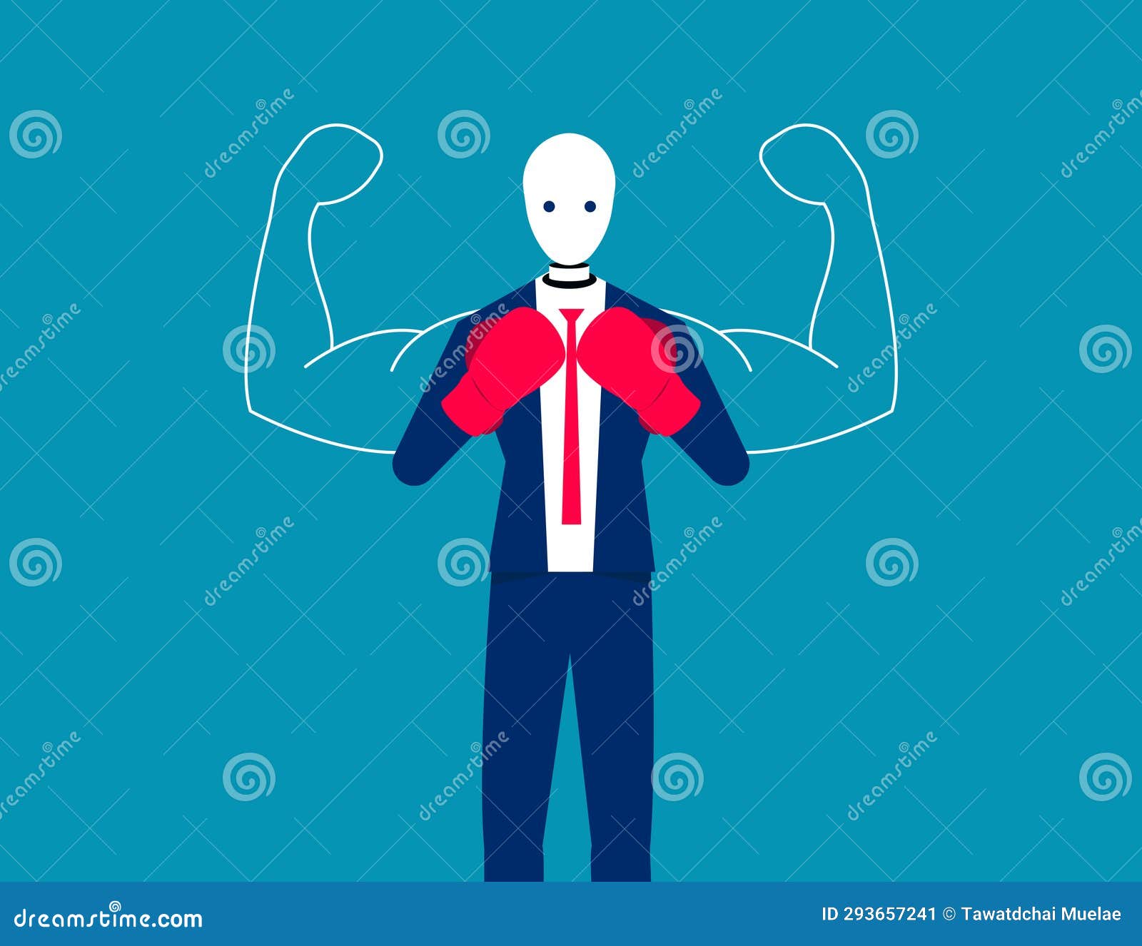 Robot with Boxing Gloves Ready for Fight. Artificial Intelligence ...