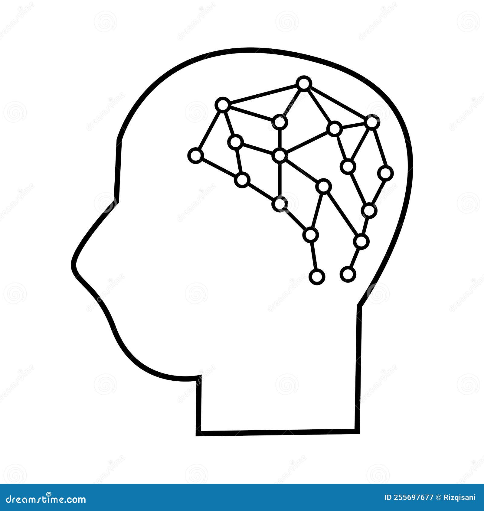 Robot Brain Artificial Intelligent Neuron Network. Simple Line Icon ...