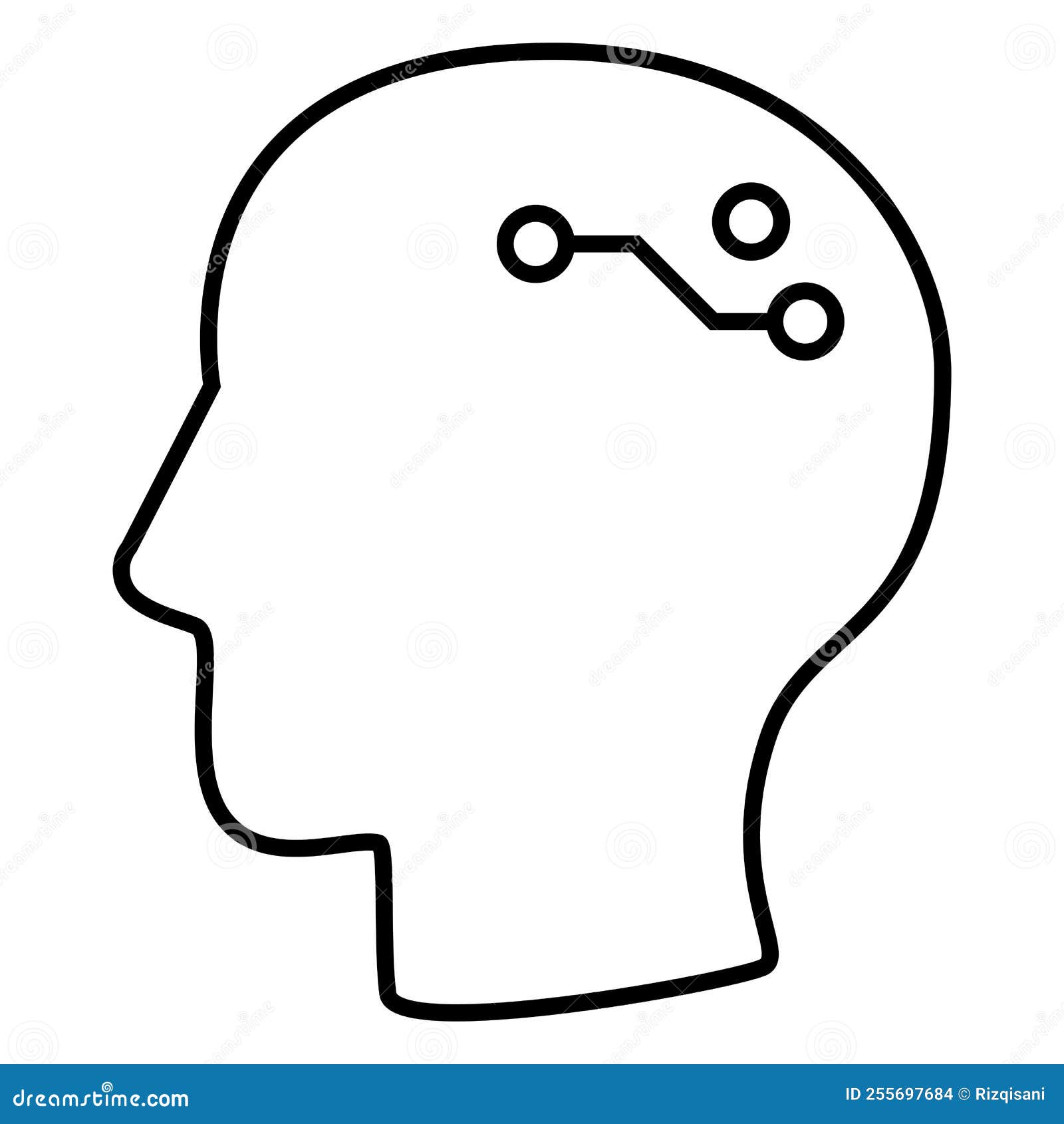 Robot Brain Artificial Intelligent Neuron Network. Simple Line Icon ...