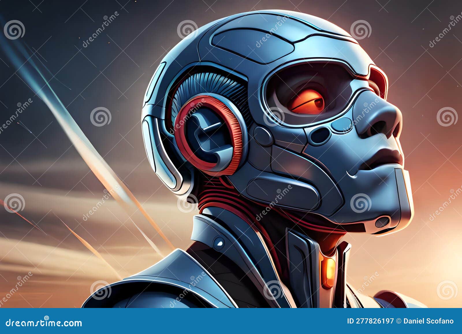 Robot Brain Digital Illustration, 3d Rendering Ai Robot Think or ...