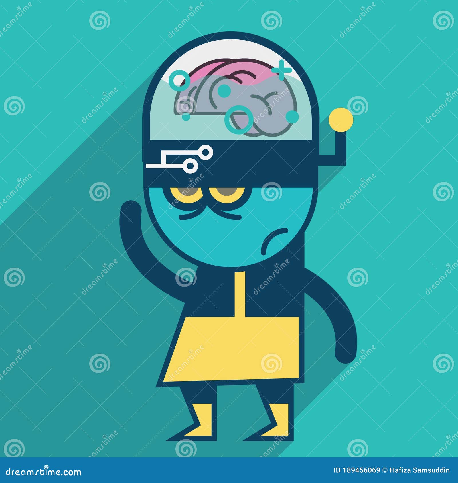 Robot with Brain. Vector Illustration Decorative Design Stock Vector ...