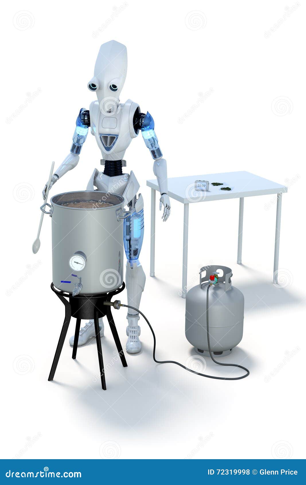 Robot Brewing Beer stock illustration. Illustration of kettle - 72319998