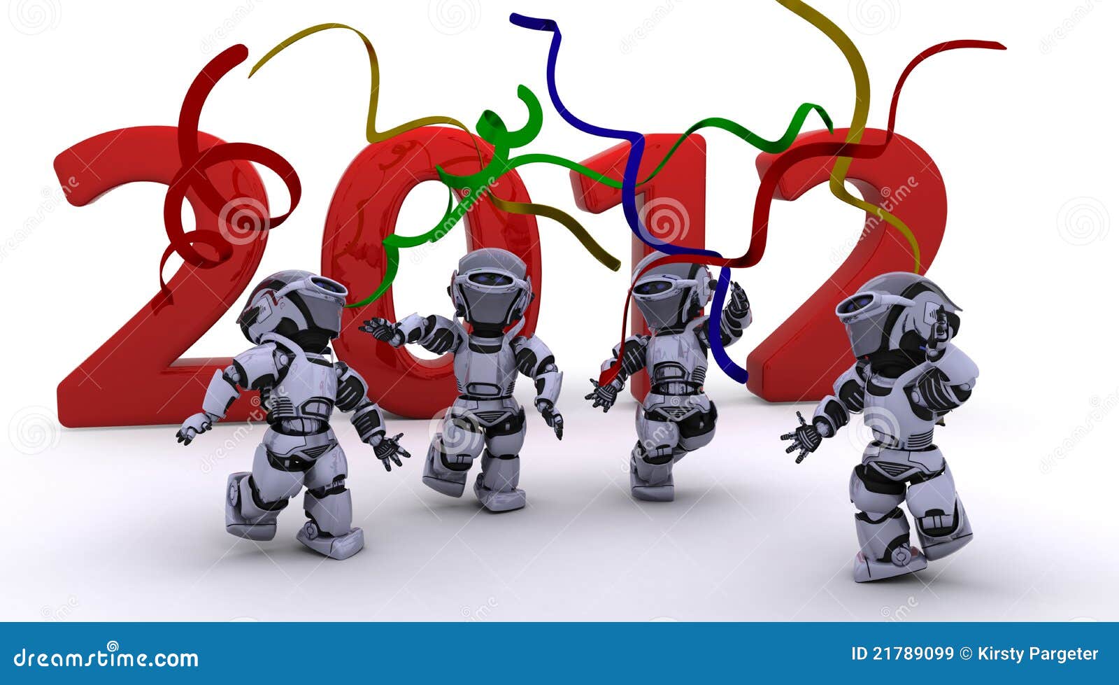 Robot Bringing the New Year in Stock Illustration - Illustration of ...