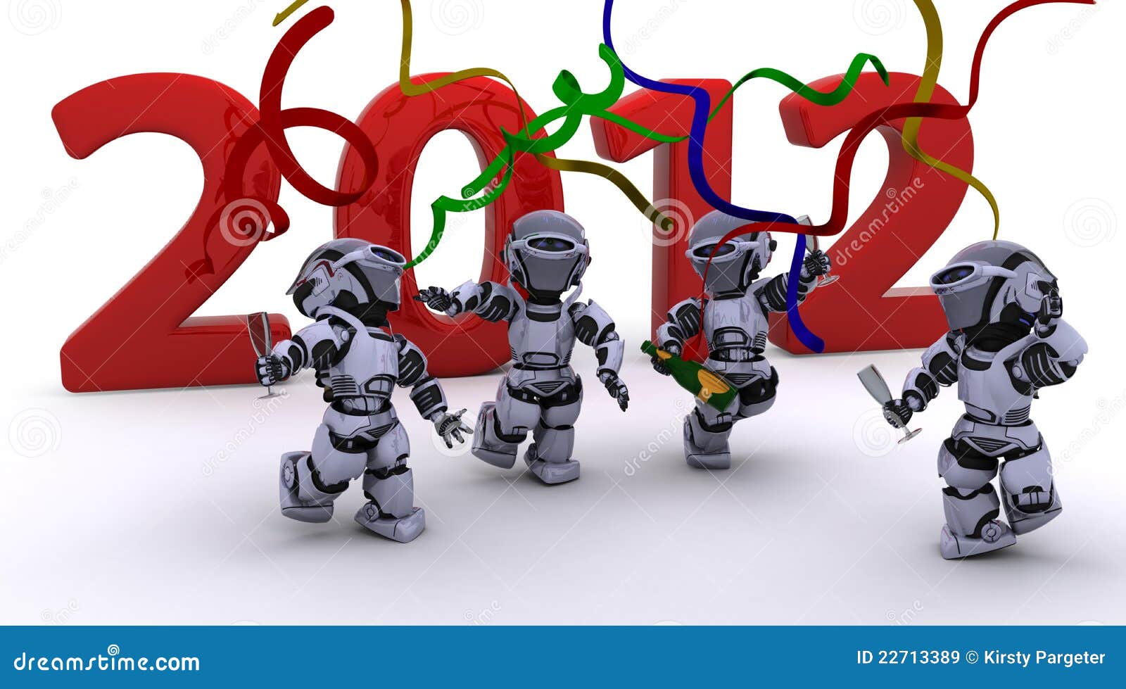 Robot Bringing the New Year in Stock Illustration - Illustration of ...