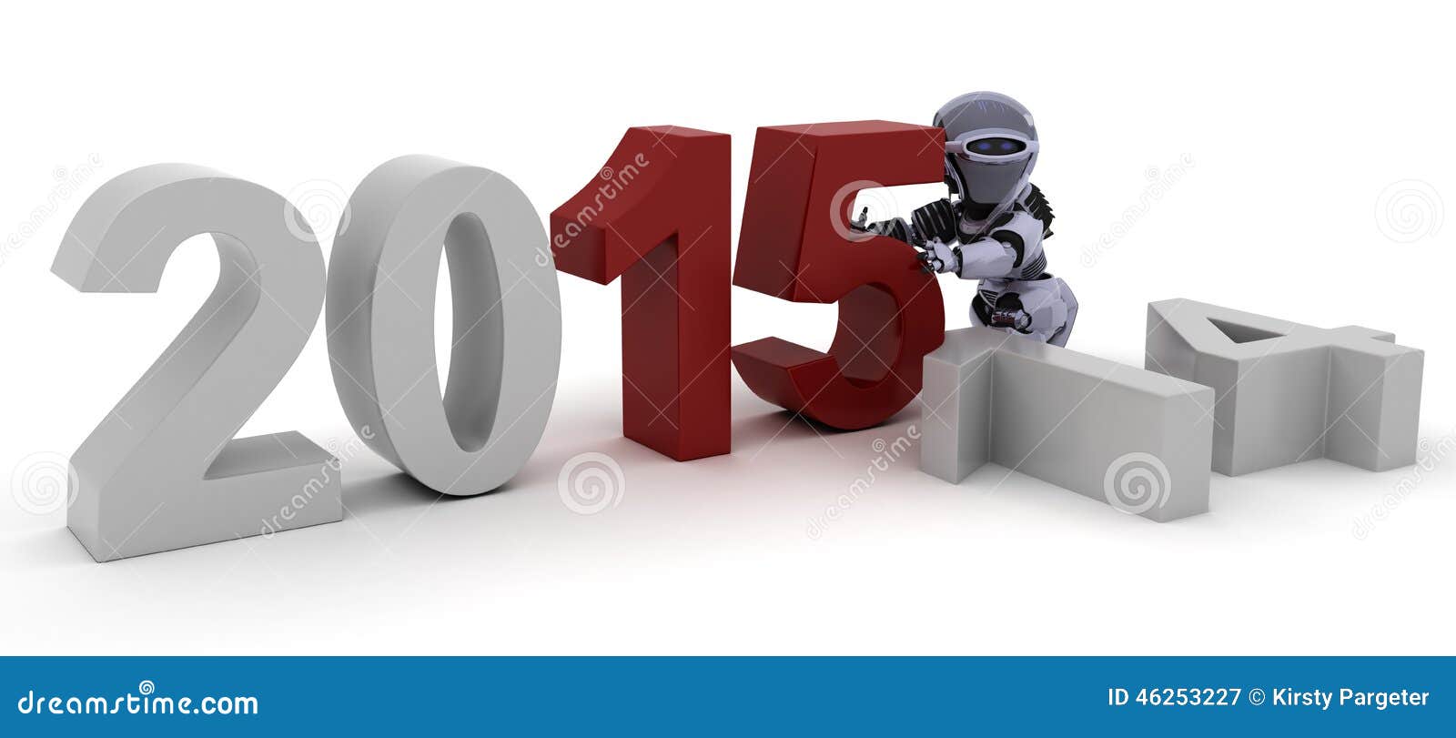 Robot Bringing in the New Year Stock Illustration - Illustration of ...