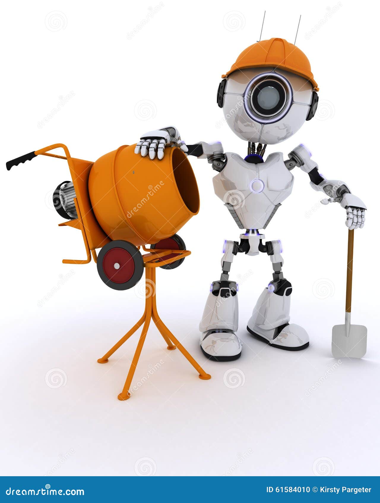 Robot Builder With A Pickaxe Royalty-Free Stock Image | CartoonDealer ...