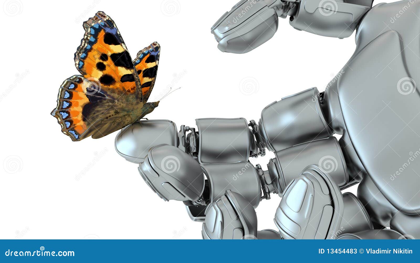 Robot and butterfly stock illustration. Illustration of technology ...
