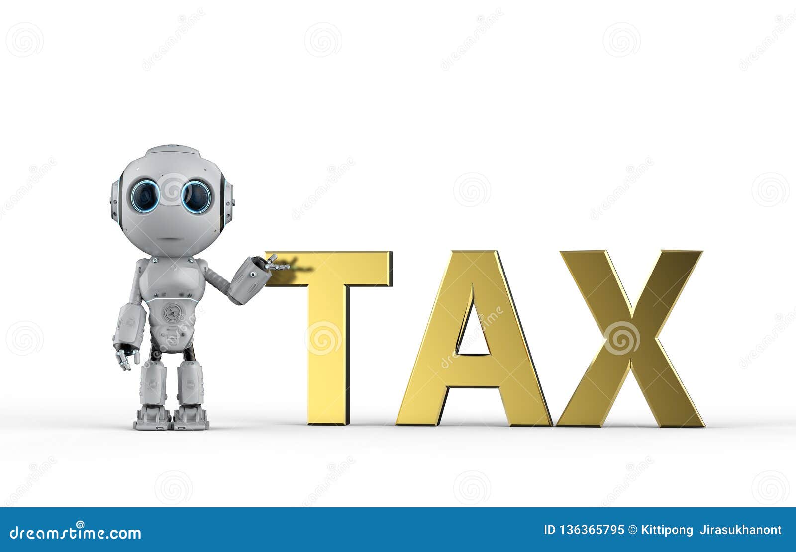Robot calculate tax stock illustration. Illustration of intelligence ...