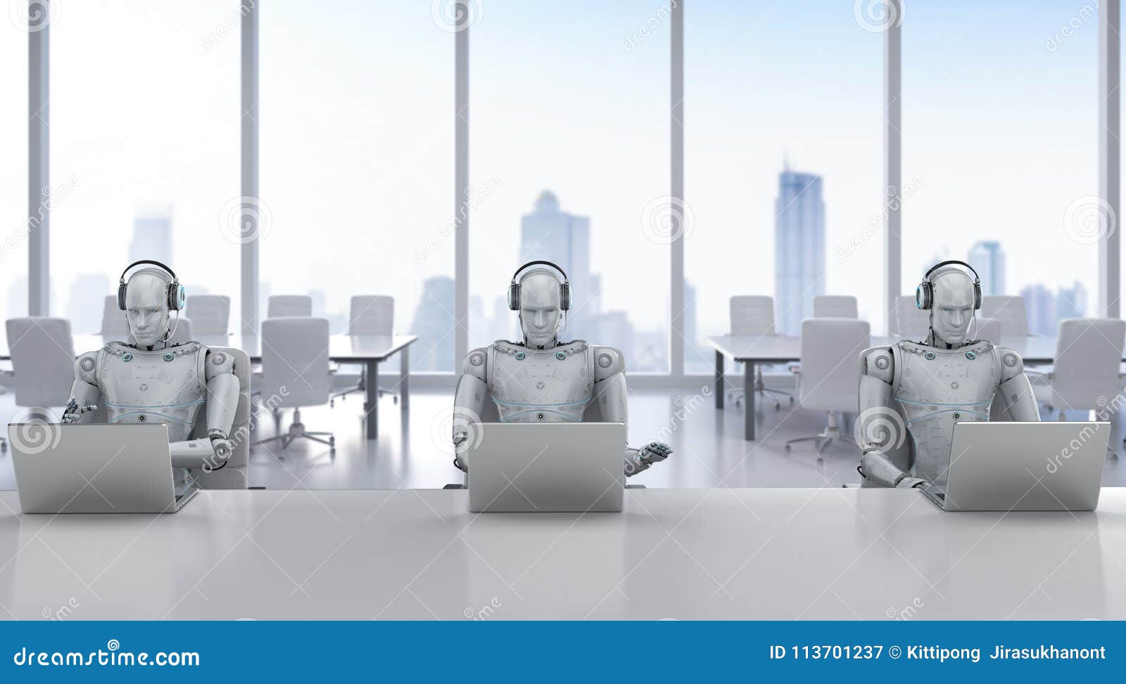 Robot call center stock illustration. Illustration of digital - 113701237